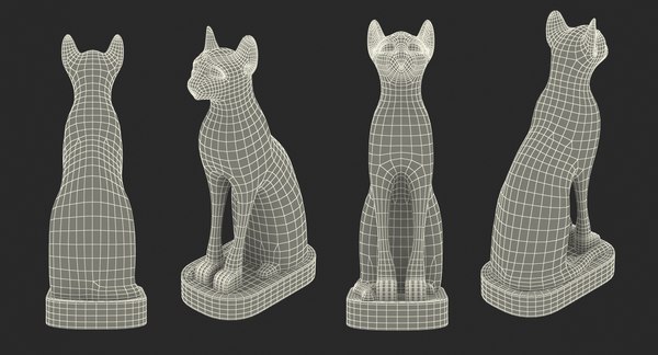 이집트 고양이 동상 블랙 3D 모델 - TurboSquid 1417844