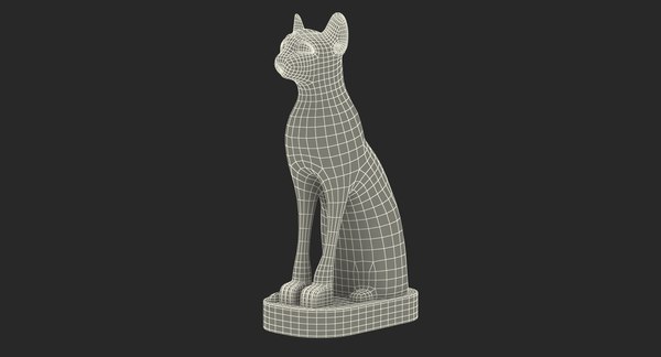 이집트 고양이 동상 블랙 3D 모델 - TurboSquid 1417844