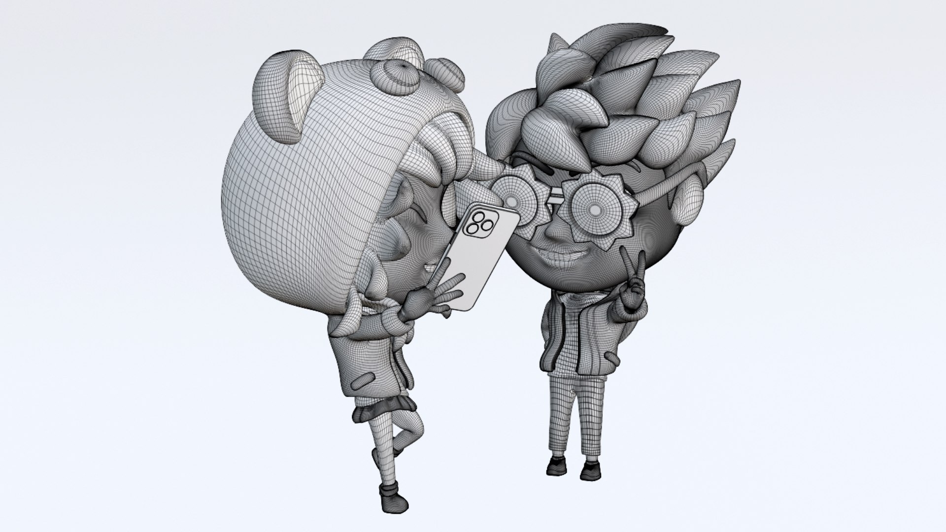 3D Boy Girl Mascot 001 Model - TurboSquid 2227491