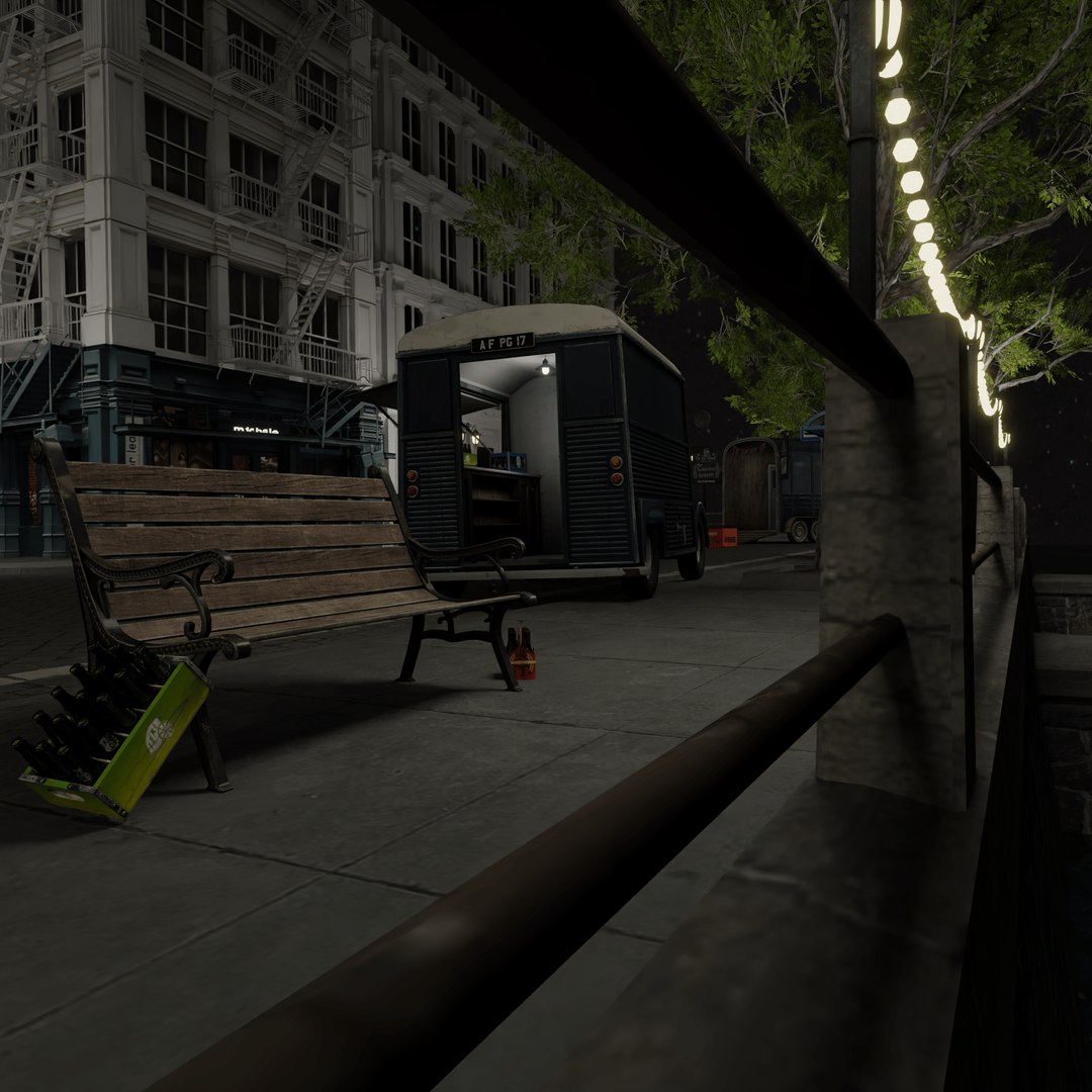 3D Waterfront Blender Scene - NIGHT - TurboSquid 2257563