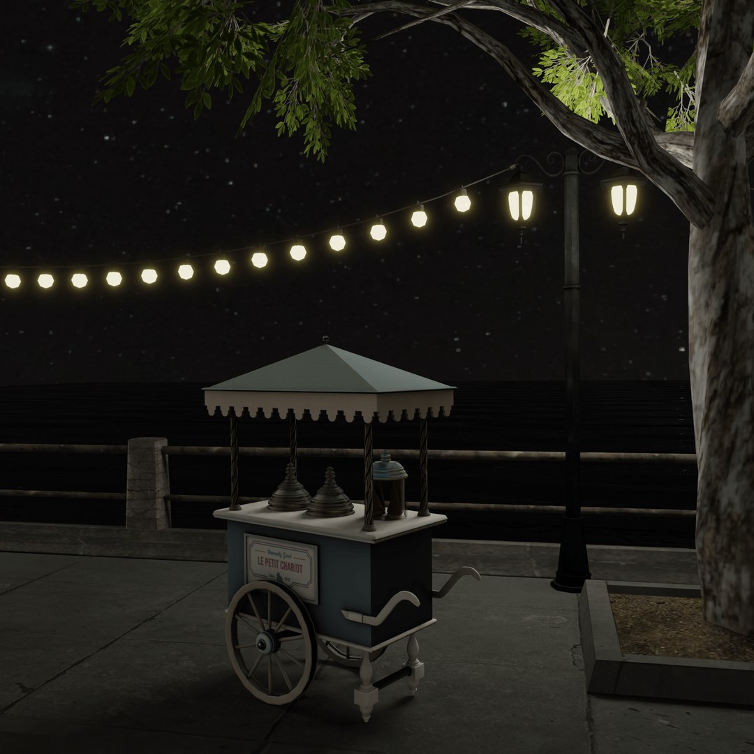 3D Waterfront Blender Scene - NIGHT - TurboSquid 2257563