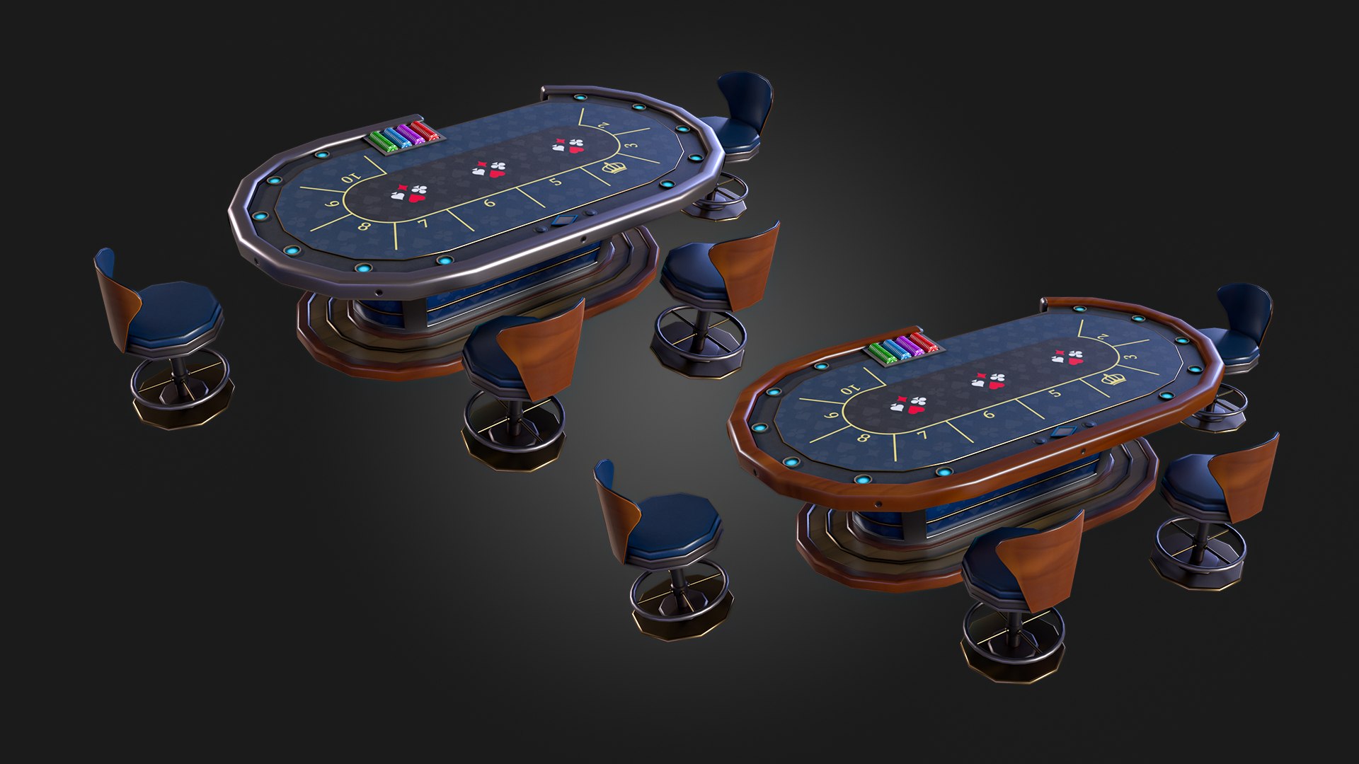 Blackjack Table 3D Model - TurboSquid 2223146