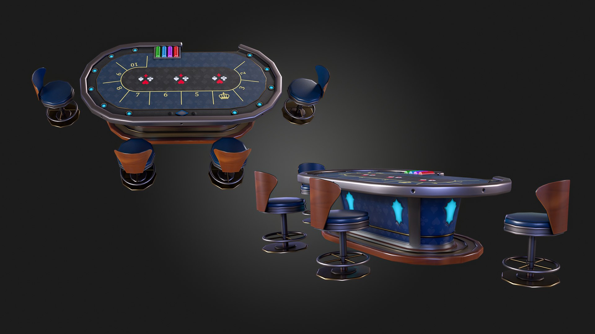 Blackjack Table 3D Model - TurboSquid 2223146
