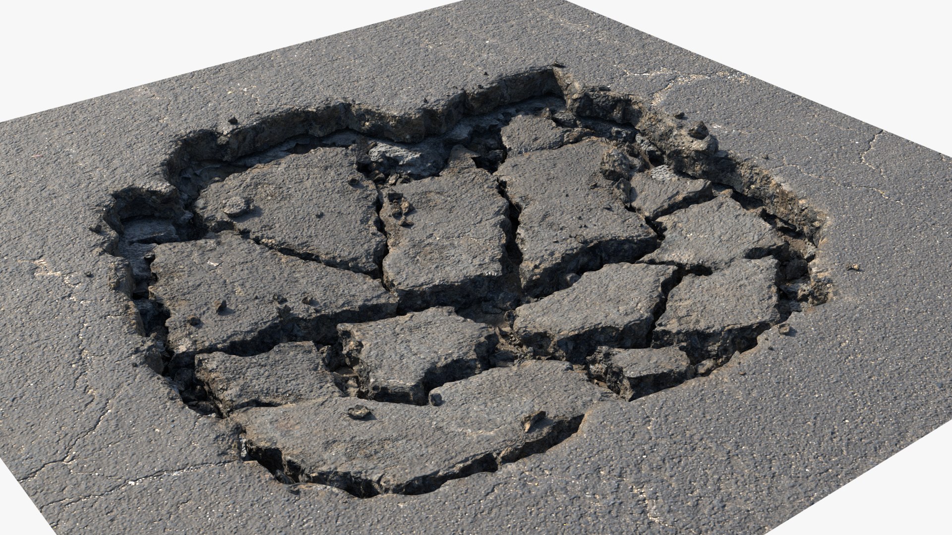 Broken Asphalt 3D - TurboSquid 1709015