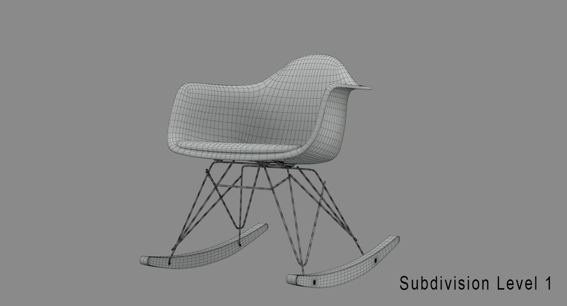 Eames dsw plastic rocking 3D model - TurboSquid 1406253