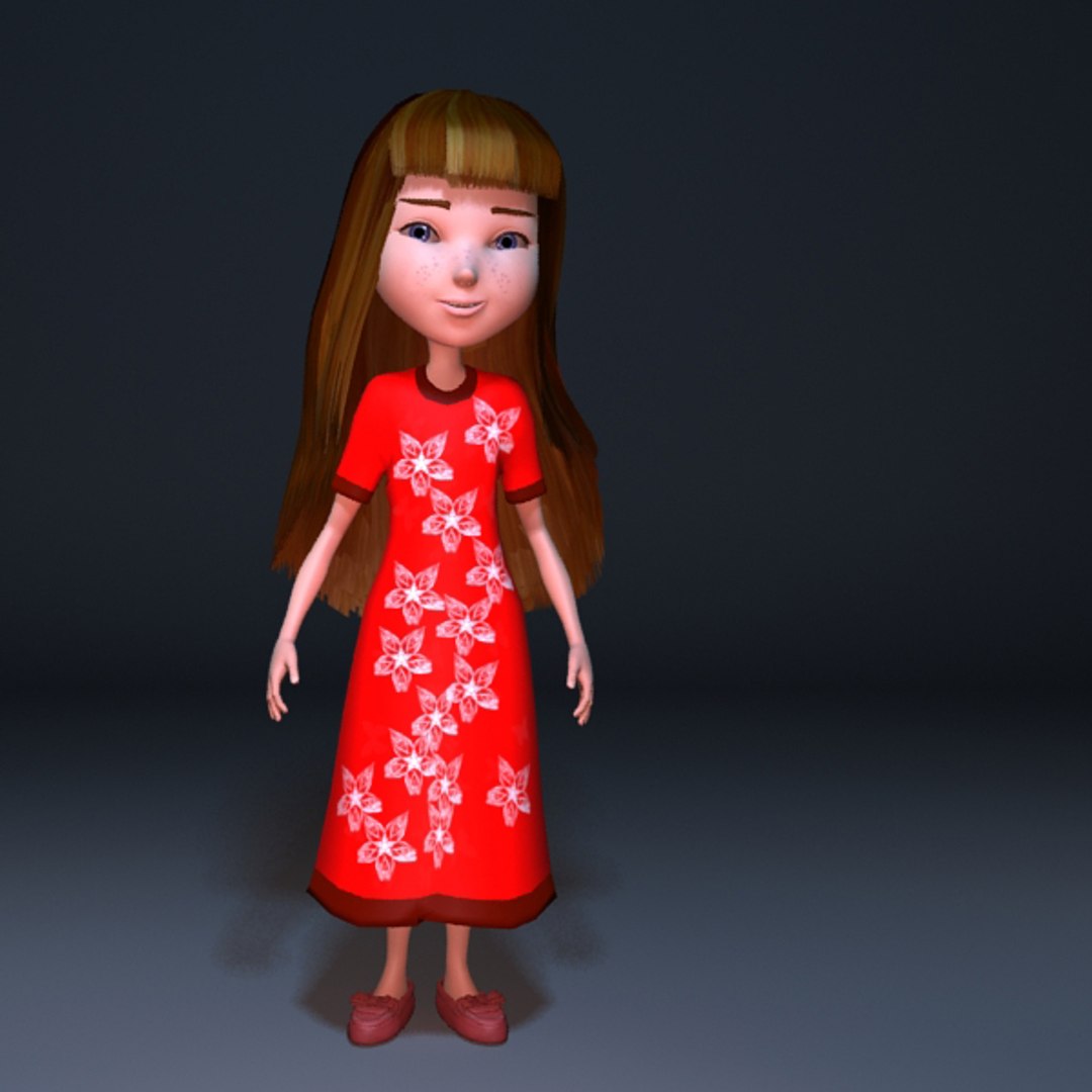 girl kid child 3d model