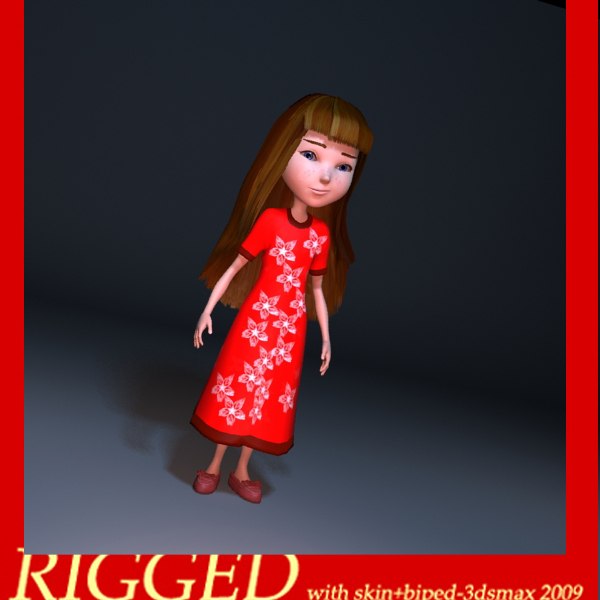 modelo 3d niña de dibujos animados rebecca - TurboSquid 546767