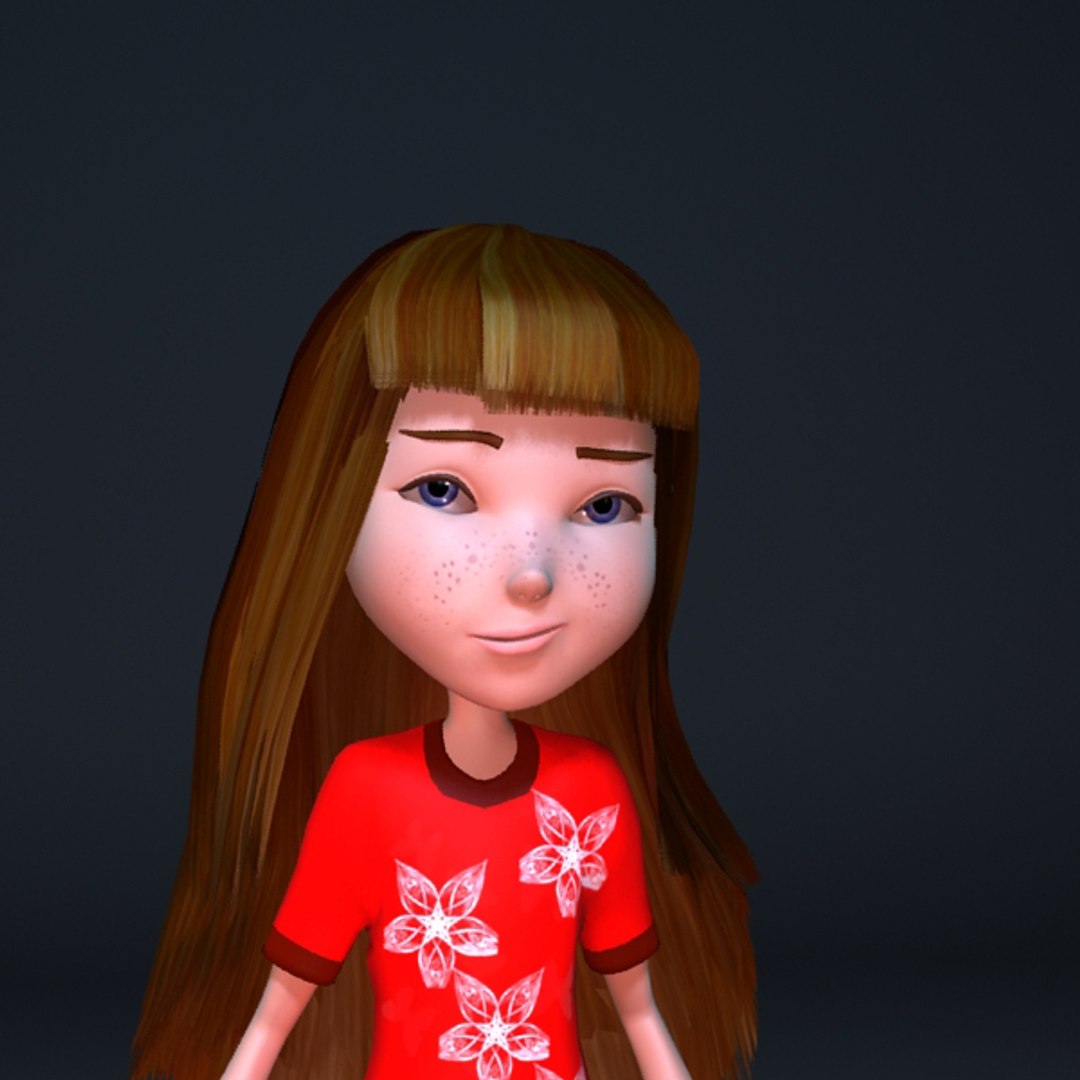 girl kid child 3d model