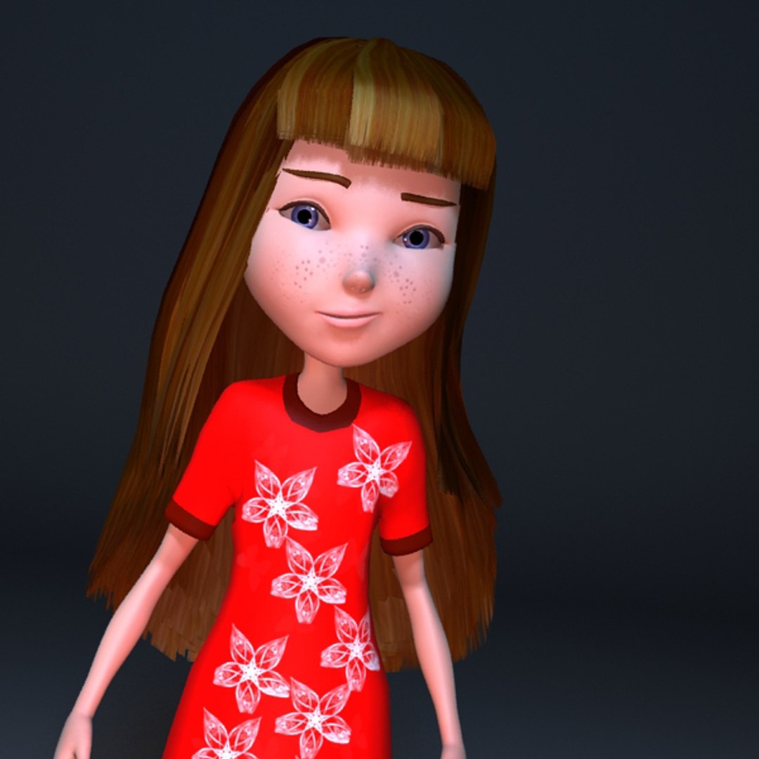 girl kid child 3d model