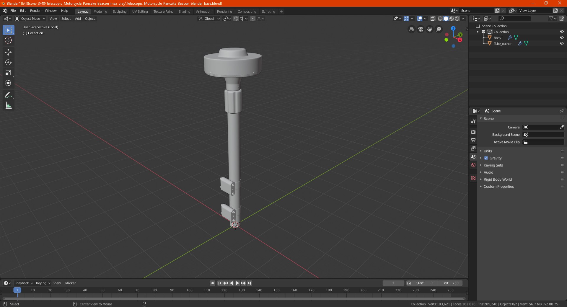 Telescopic Motorcycle Pancake Beacon 3D Model - TurboSquid 1875659