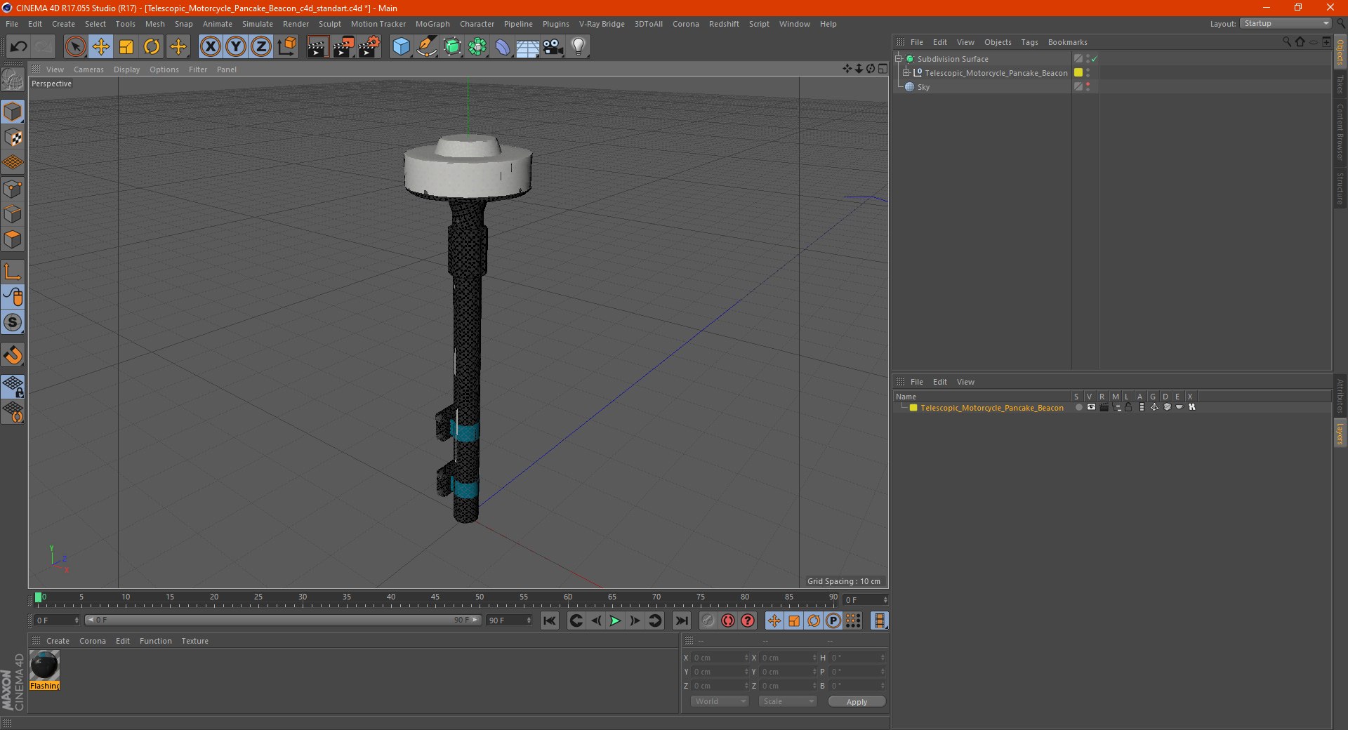 Telescopic Motorcycle Pancake Beacon 3D Model - TurboSquid 1875659