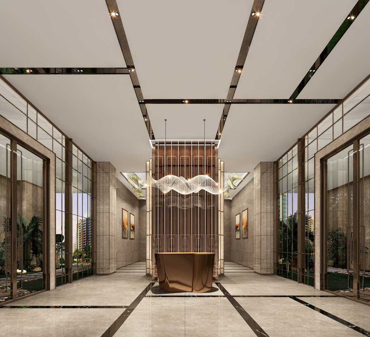 3D Model Lobby Interiors V-ray - TurboSquid 1614904