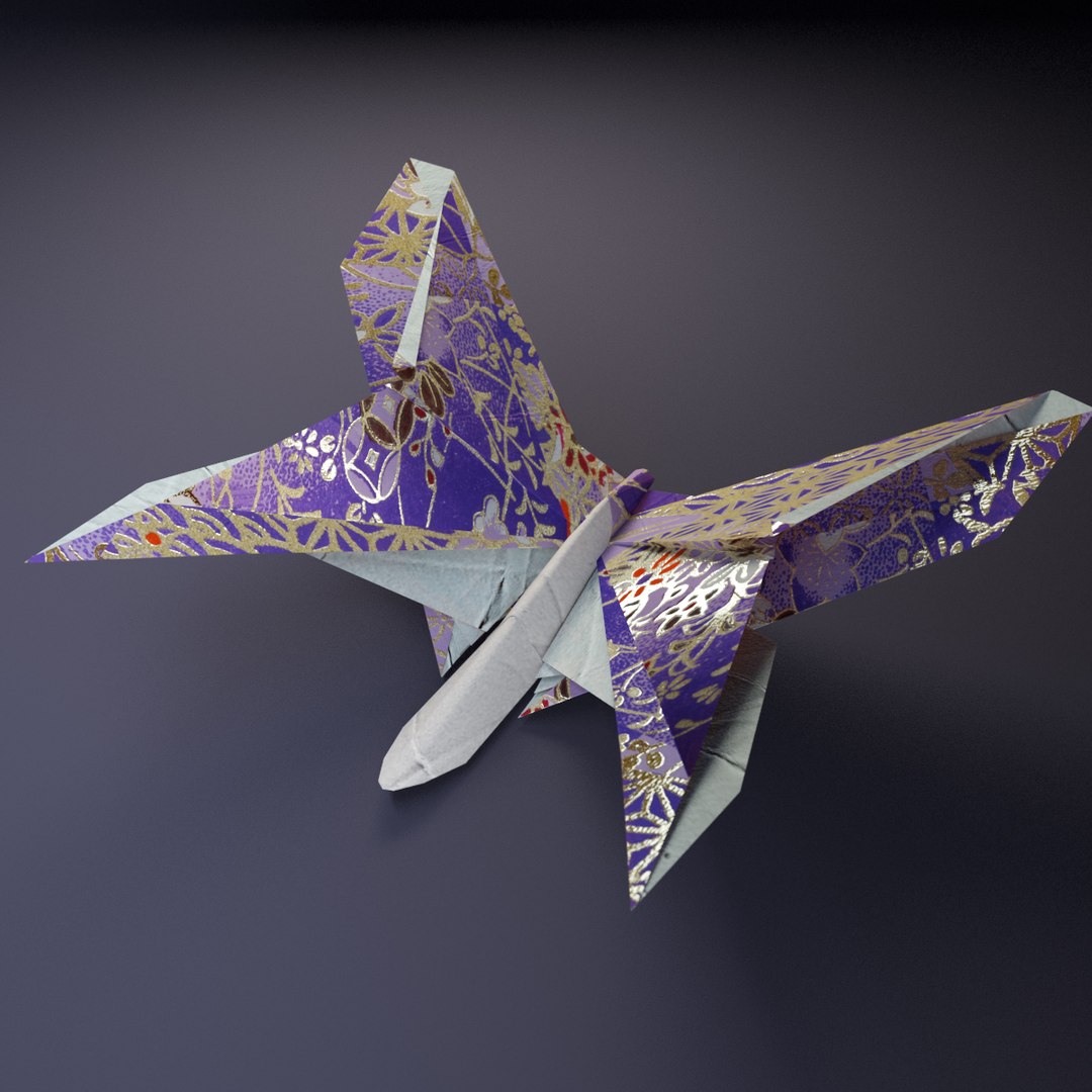 3d Origami Rigged Butterfly