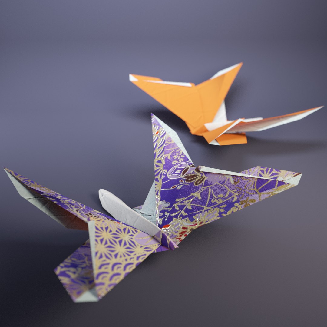 3d Origami Rigged Butterfly