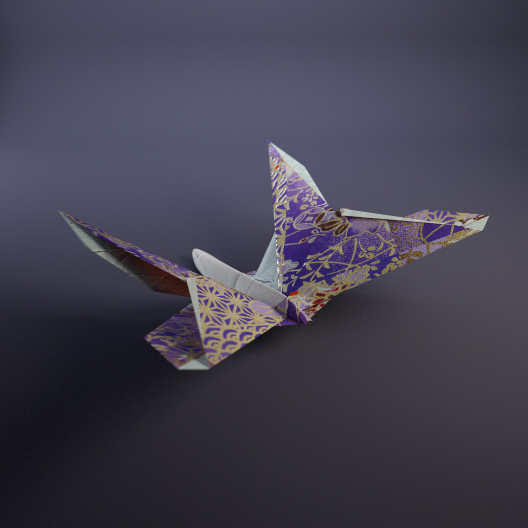 3d Origami Rigged Butterfly