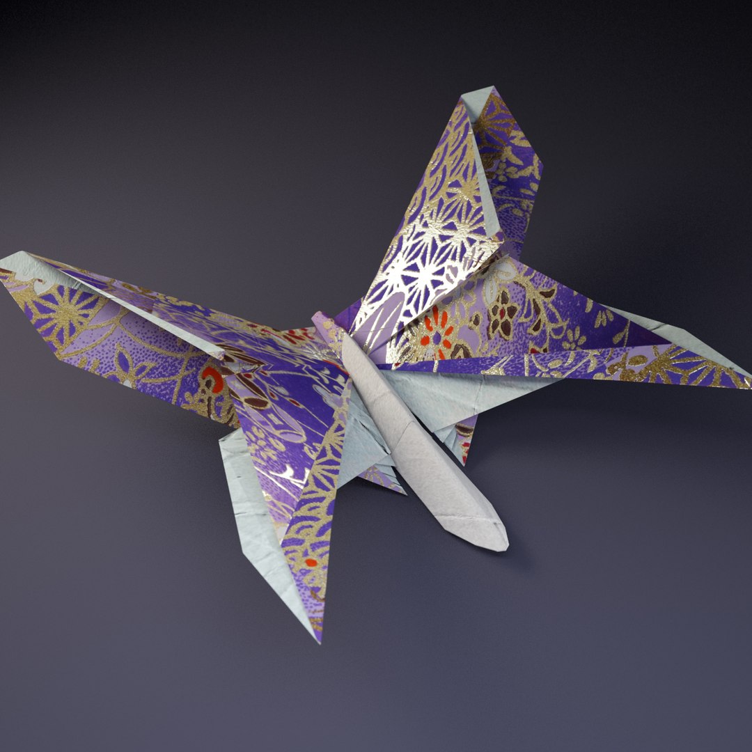 3d Origami Rigged Butterfly
