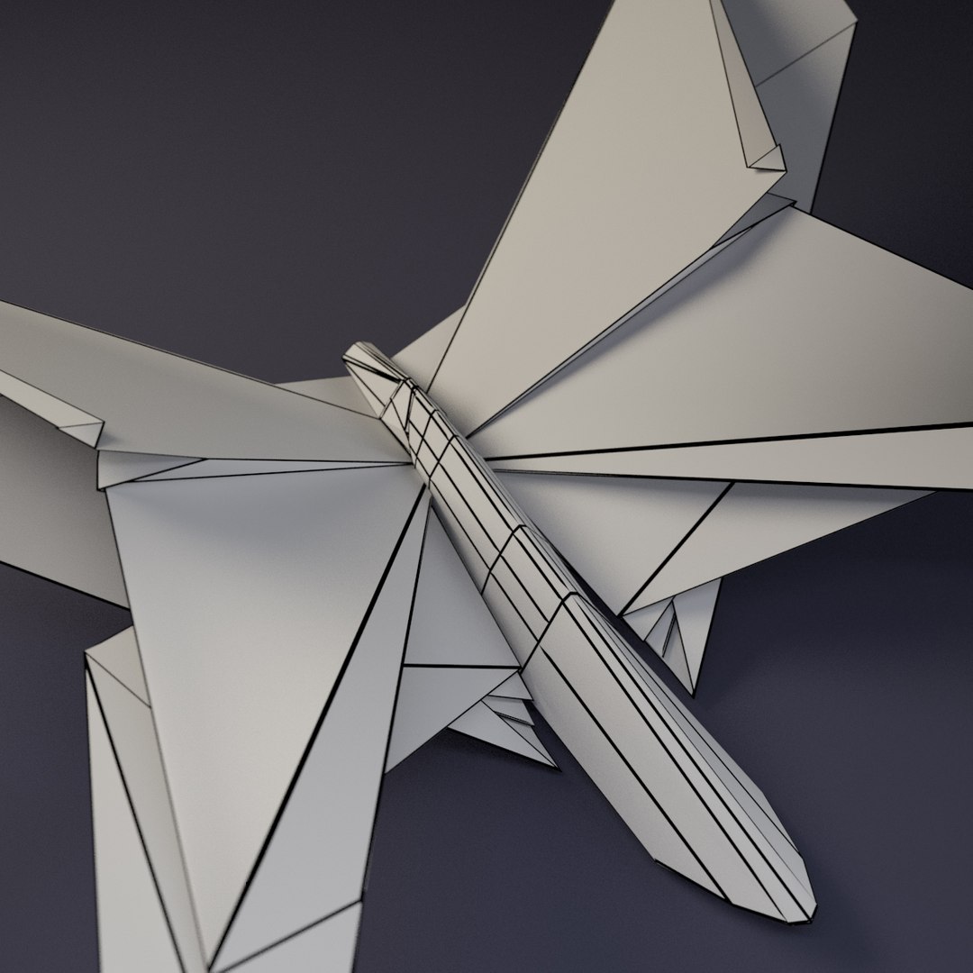 3d Origami Rigged Butterfly