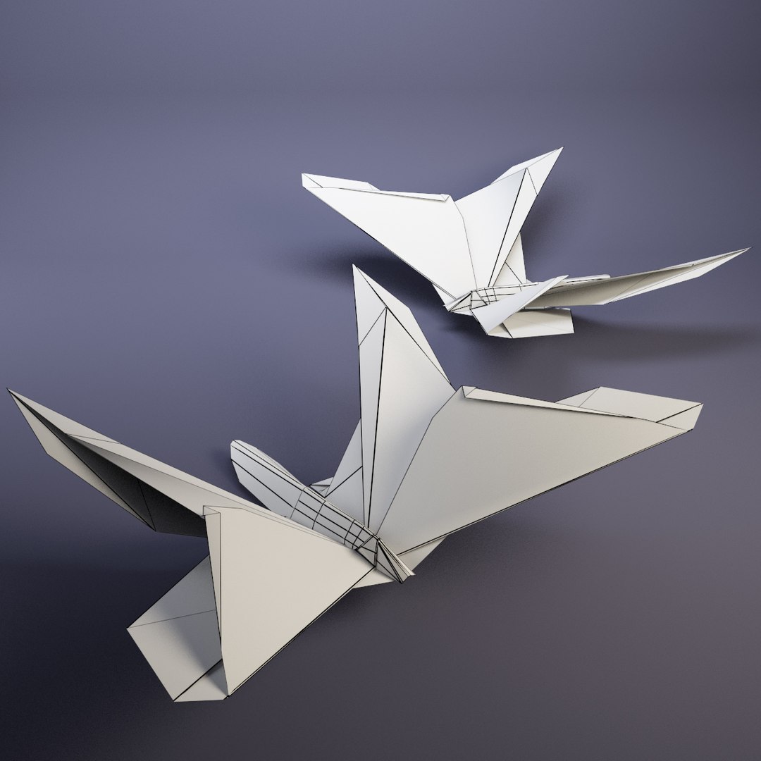 3d Origami Rigged Butterfly