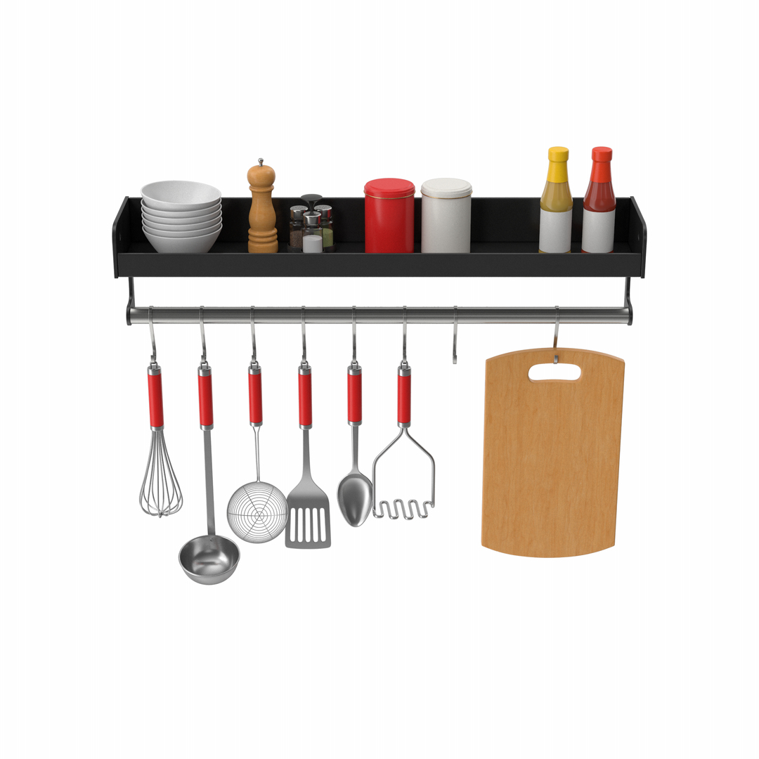 Kitchen Rack Set 3D Model - TurboSquid 2057200