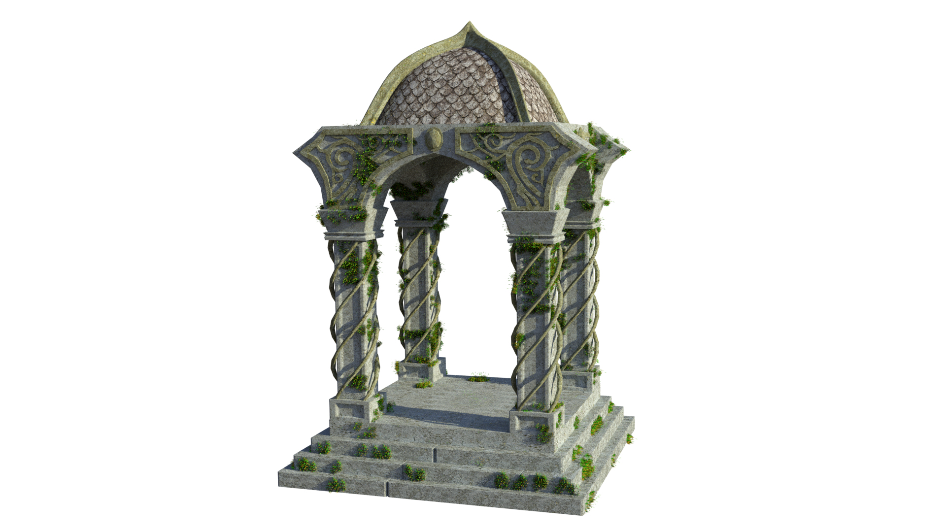 Mossy Temple 3d Obj