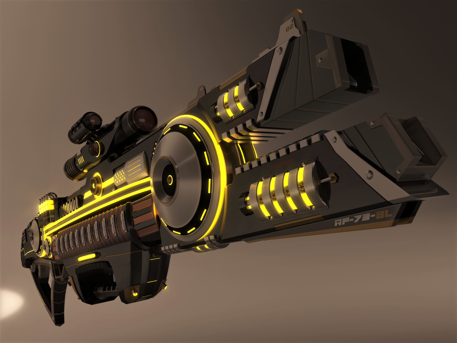 3D scifi beam rifle af-73 - TurboSquid 1629483