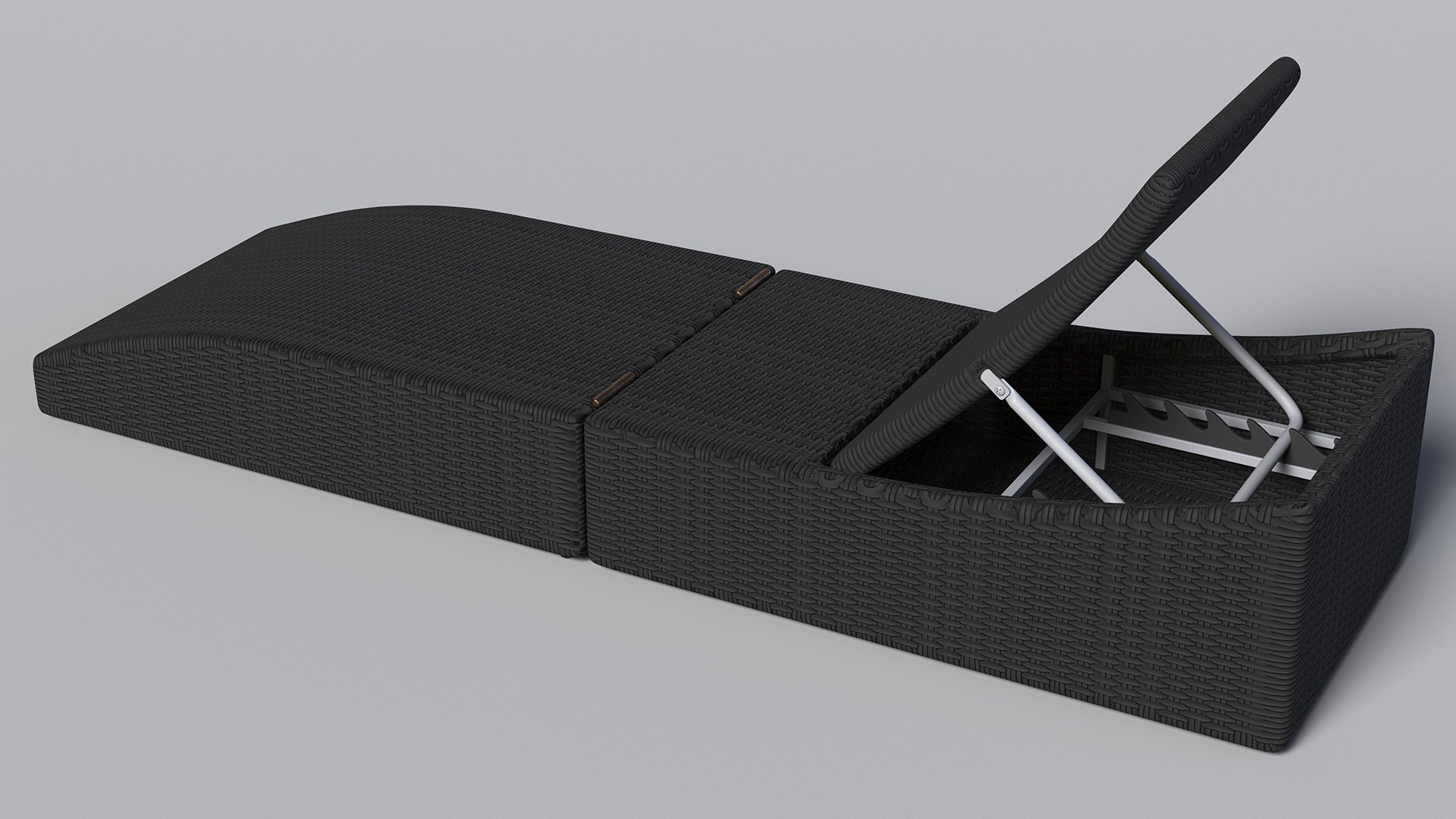 3D Designer Pool Lounge Chair Black Blue Rigged For Maya Model ...