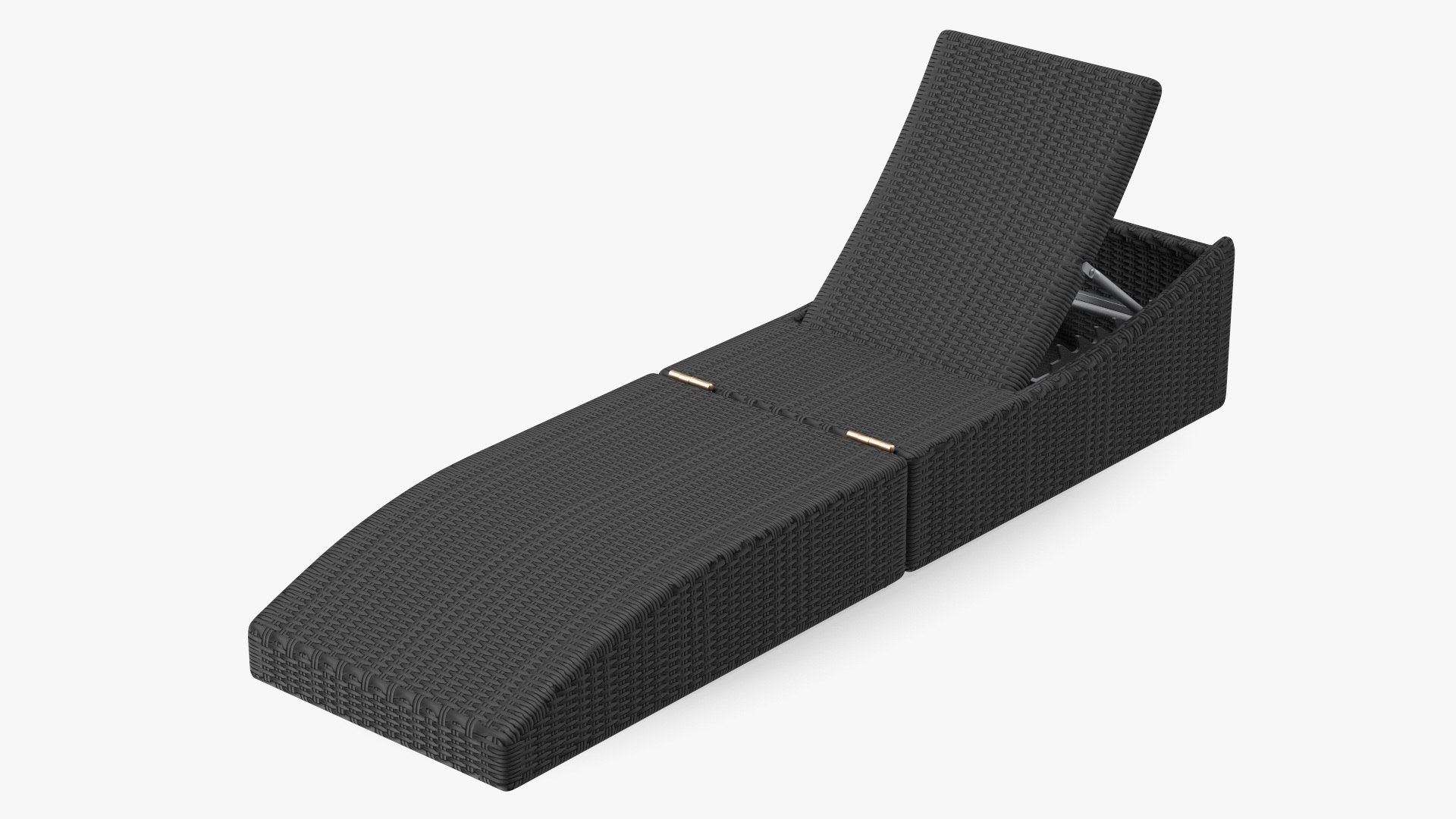 3D Designer Pool Lounge Chair Black Blue Rigged For Maya Model ...