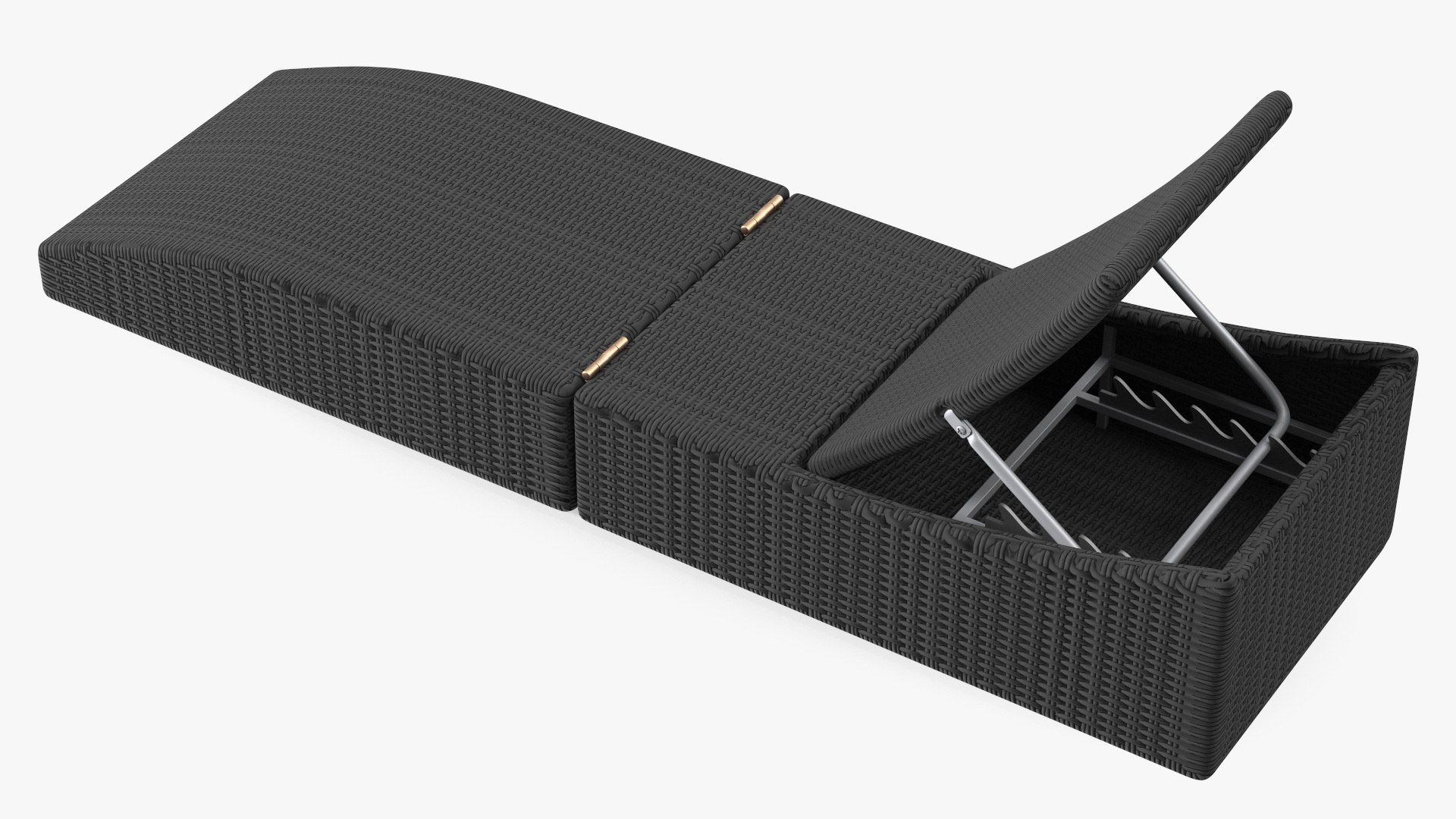 3D Designer Pool Lounge Chair Black Blue Rigged For Maya Model ...