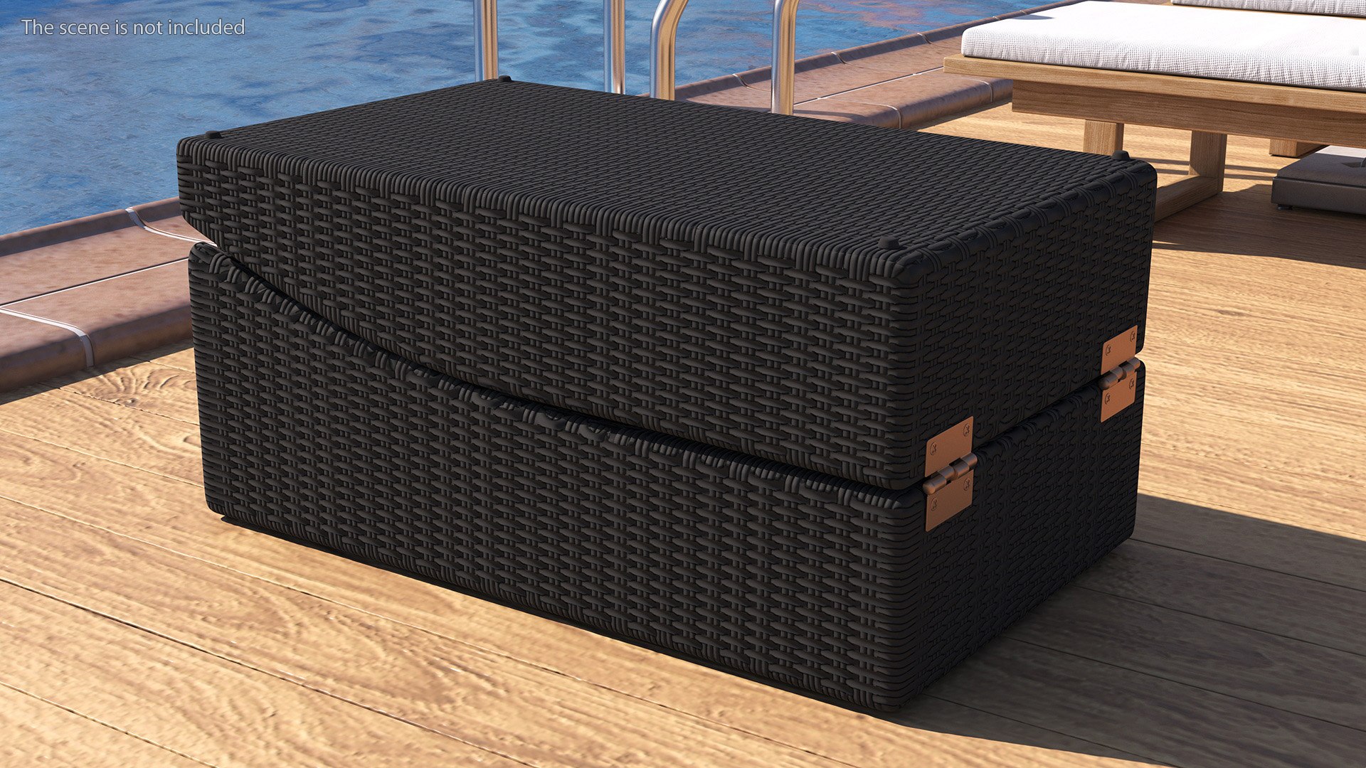 3D Designer Pool Lounge Chair Black Blue Rigged For Maya Model ...