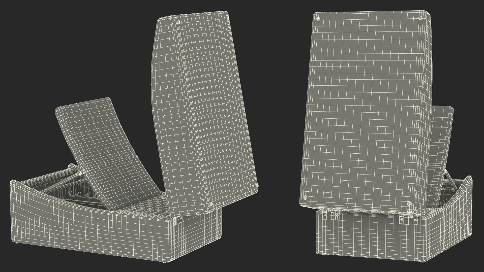 3D Designer Pool Lounge Chair Black Blue Rigged for Maya model ...