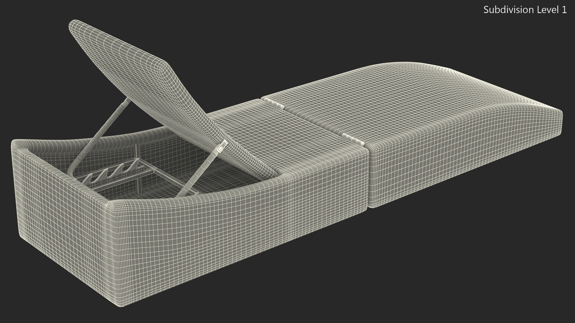 3D Designer Pool Lounge Chair Black Blue Rigged for Maya model ...