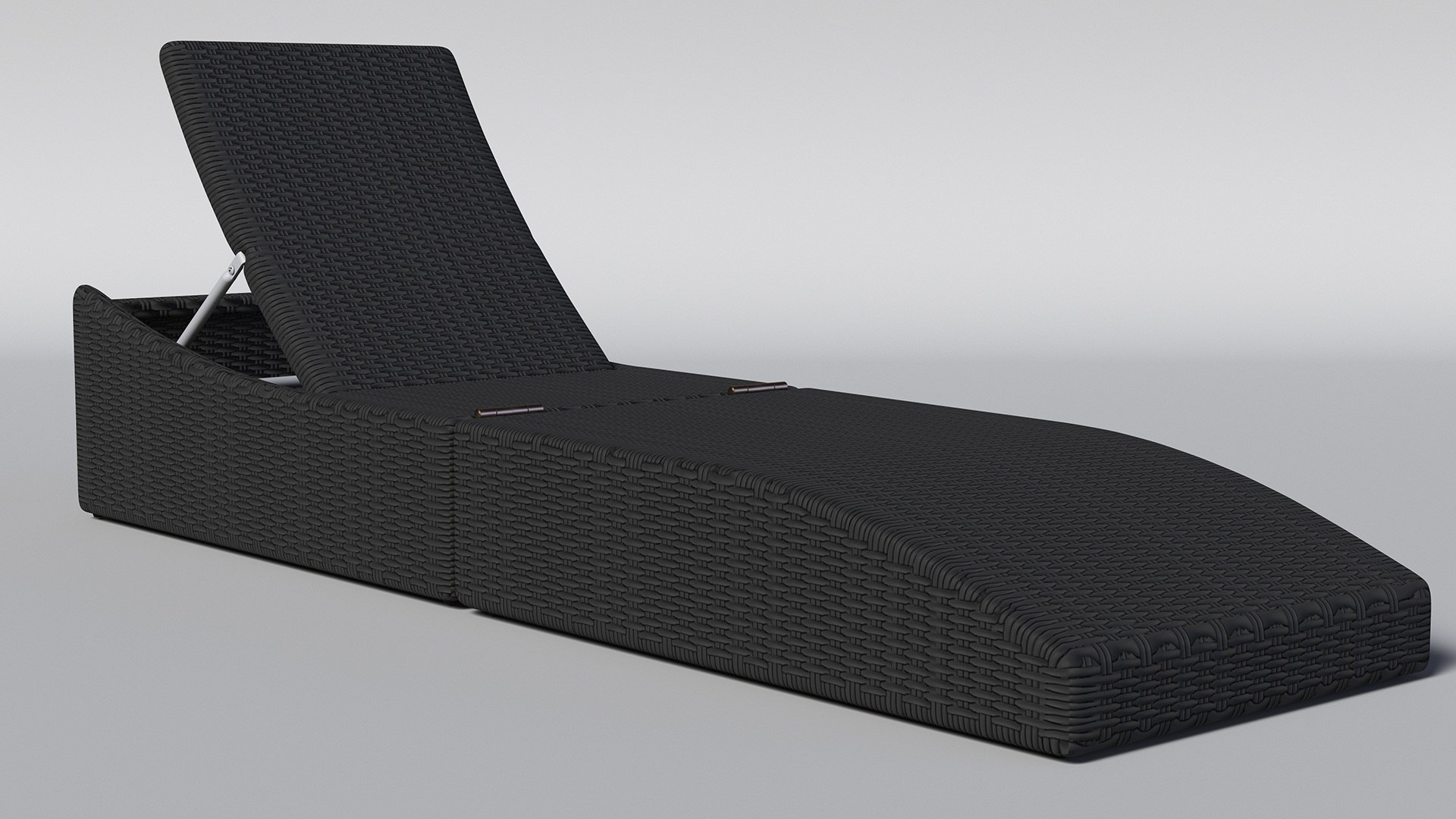 3D Designer Pool Lounge Chair Black Blue Rigged For Maya Model ...