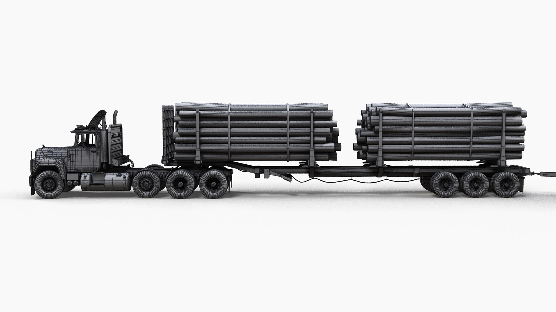 Mack R logger truck 3D model - TurboSquid 2087956