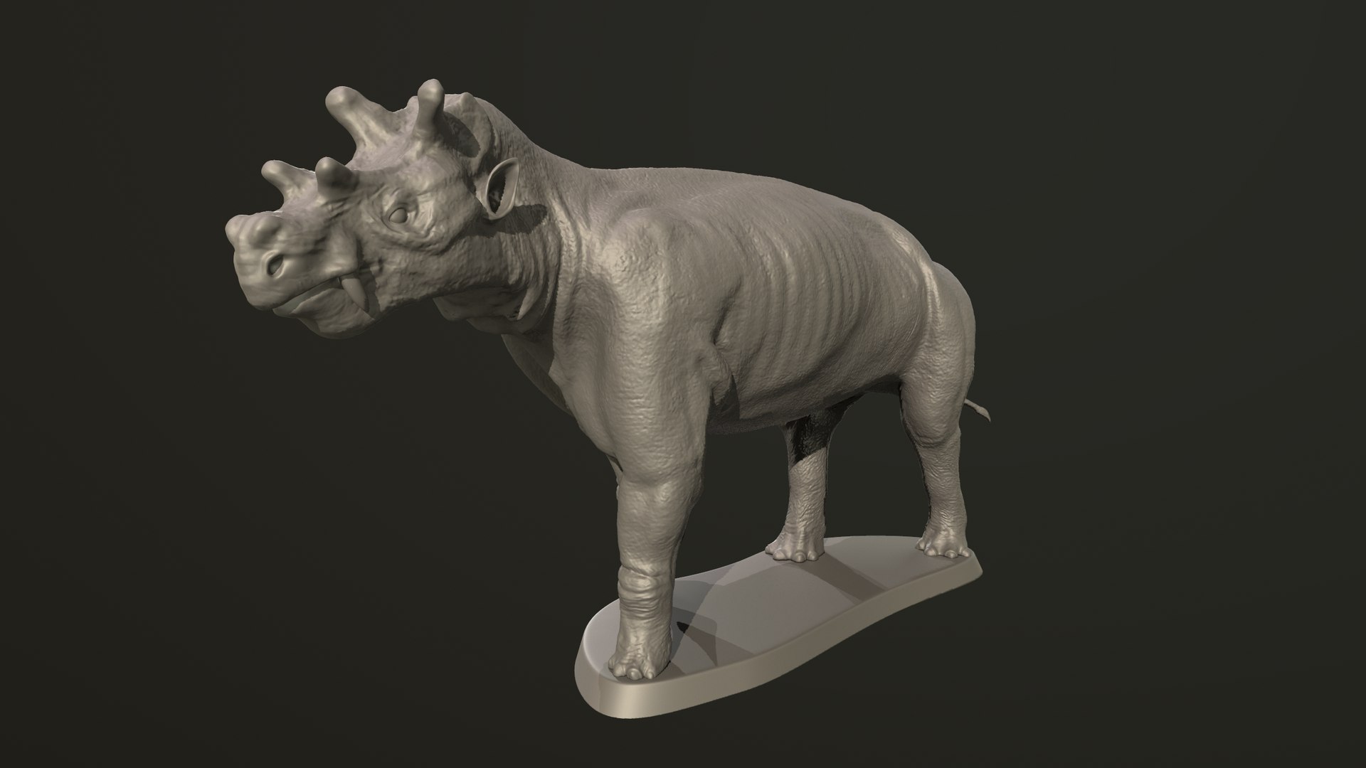 3D Uintatherium 3D Print Model - TurboSquid 1730493