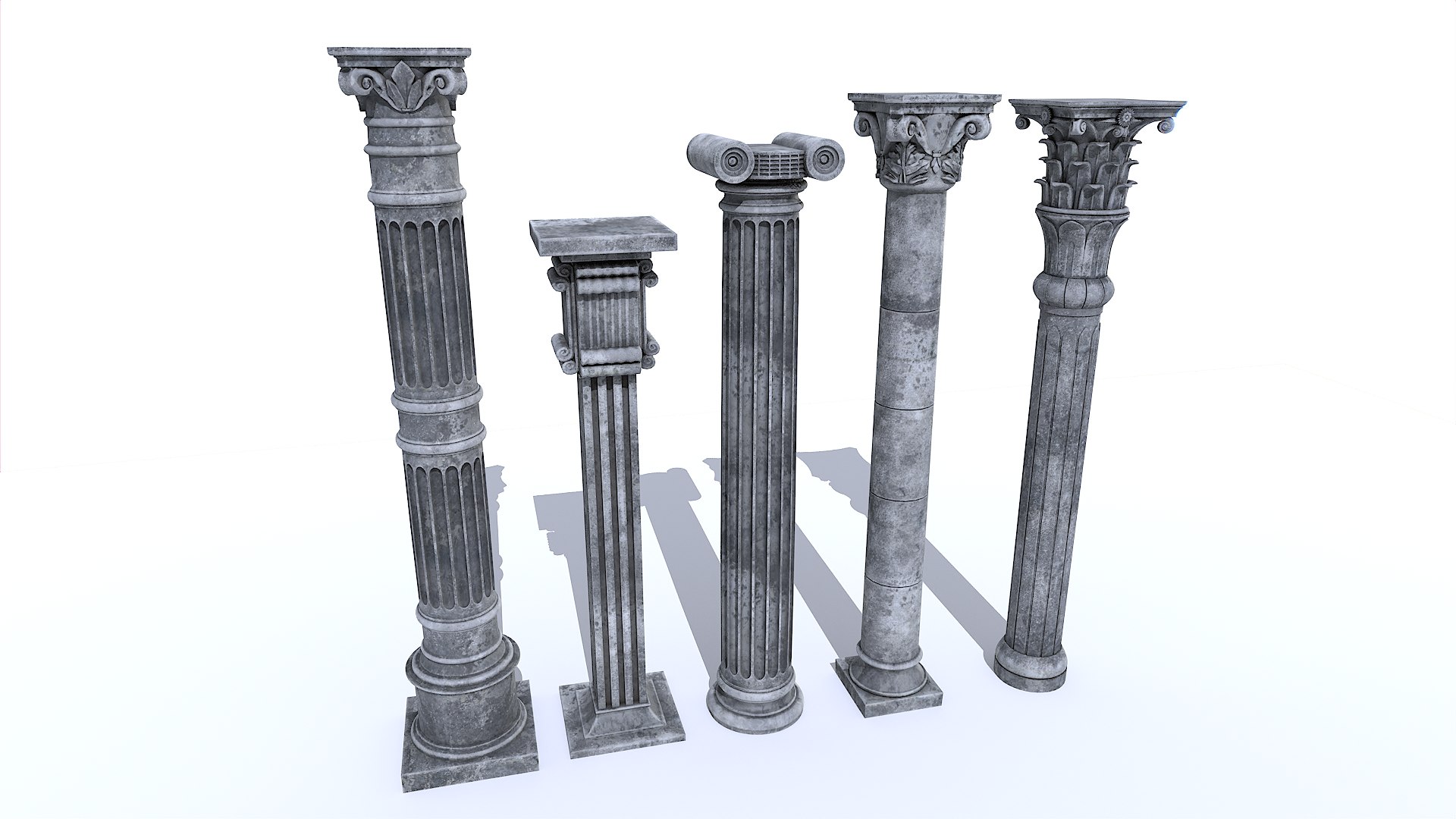 3D Stone Columns Pack Model - TurboSquid 2150459