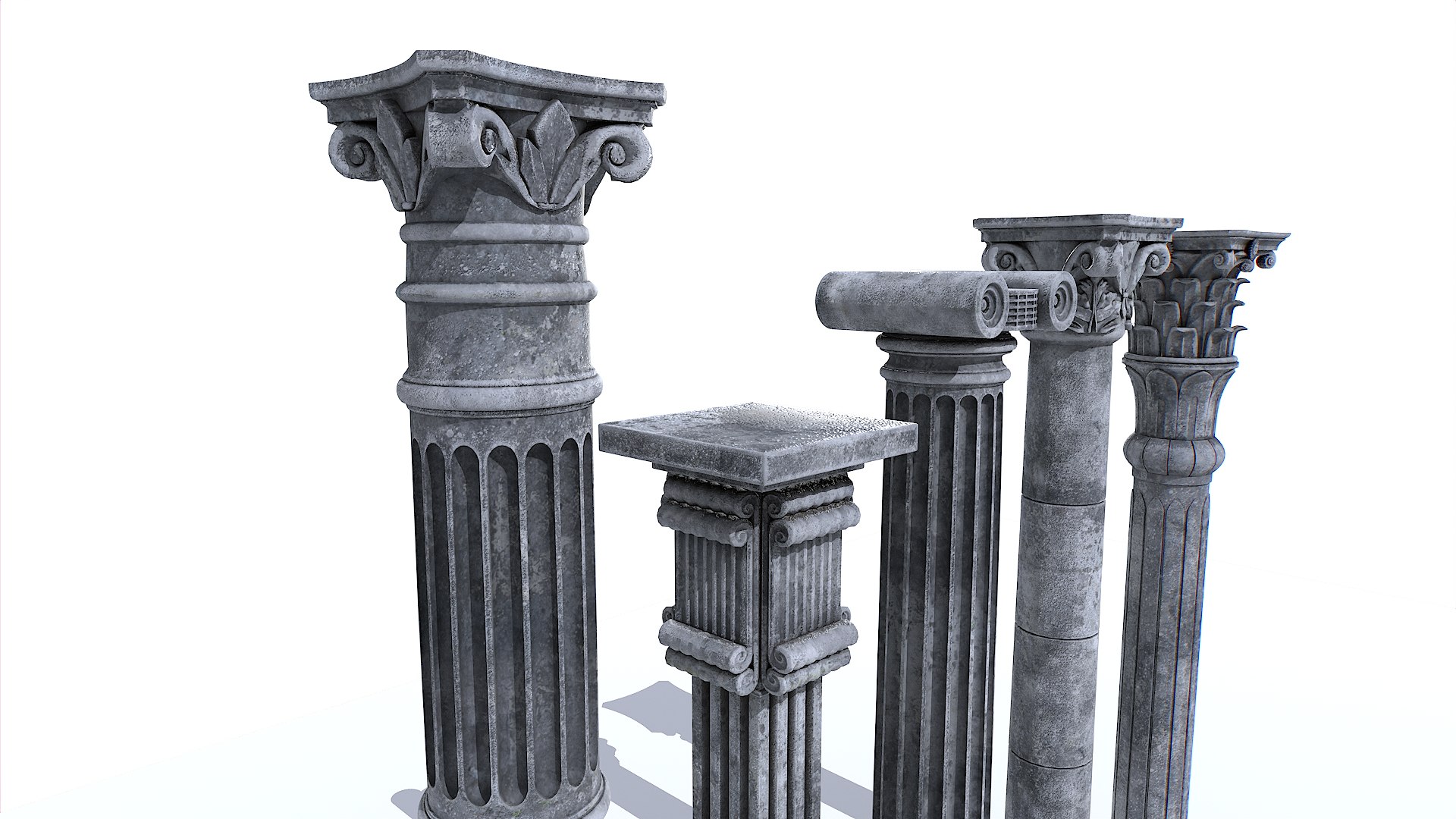 3D Stone Columns Pack Model - TurboSquid 2150459