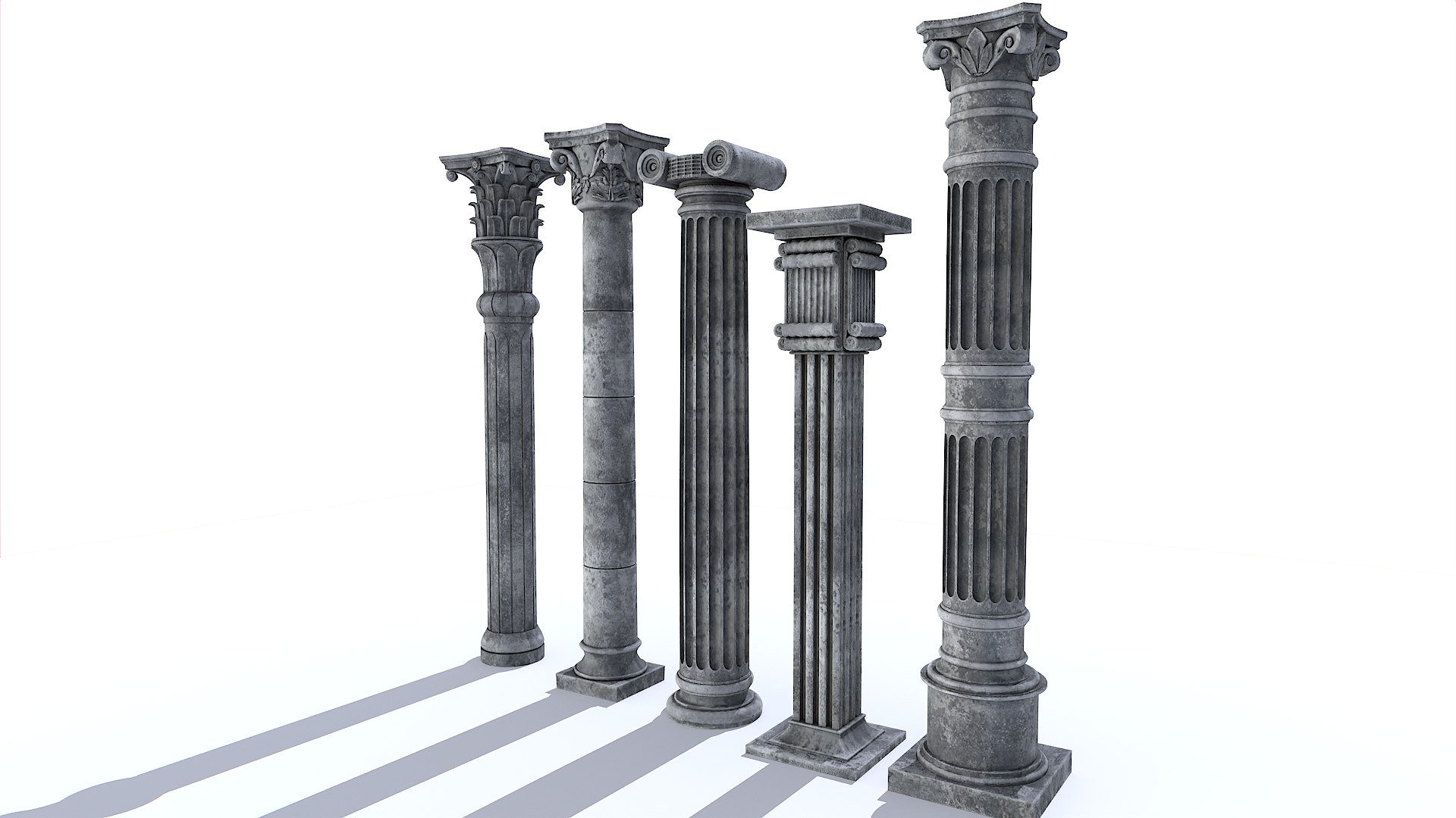 3D Stone Columns Pack Model - TurboSquid 2150459