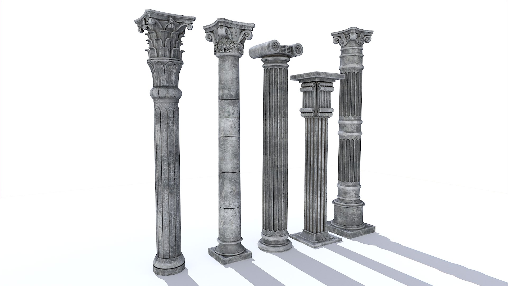 3D Stone Columns Pack Model - TurboSquid 2150459
