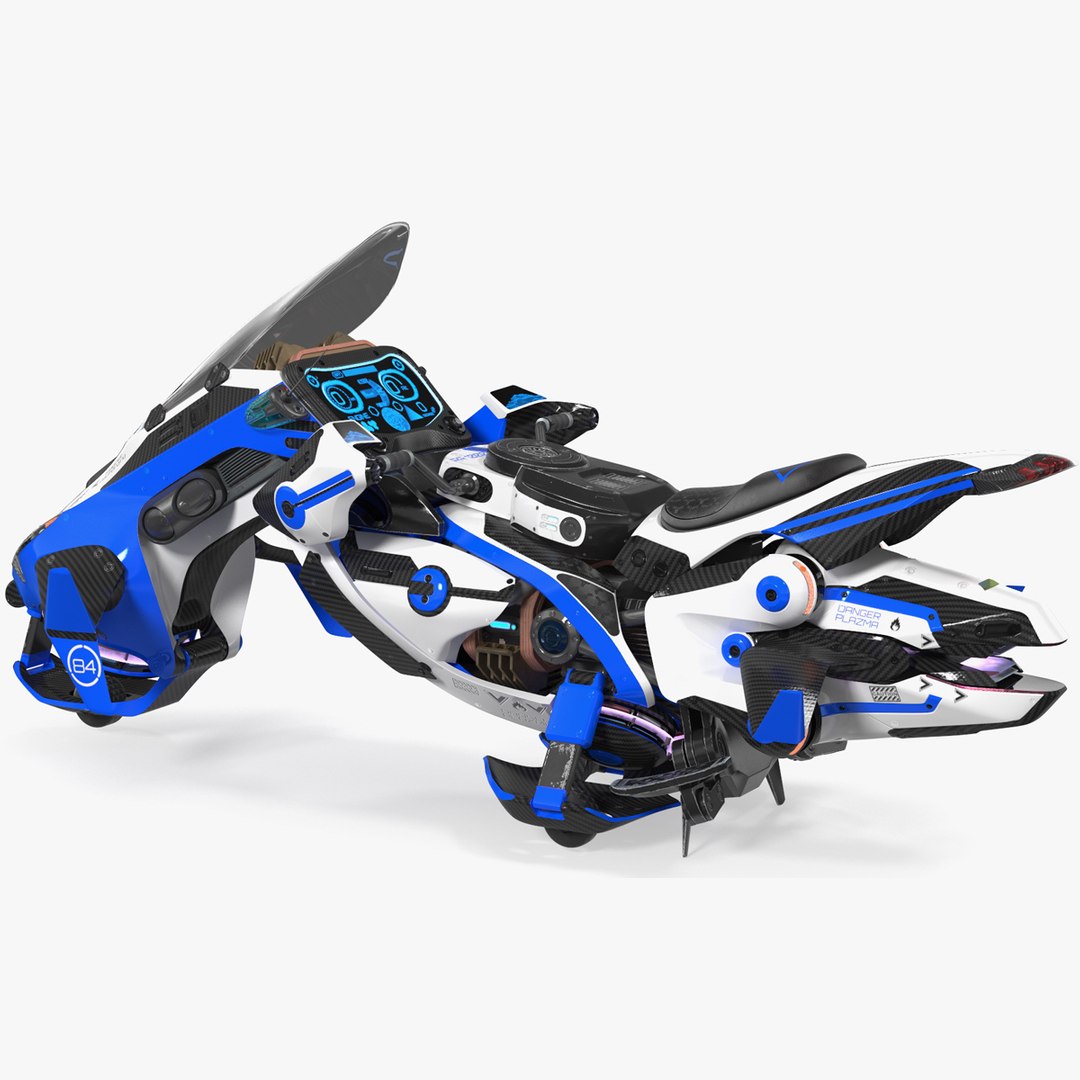 Scifi Fly Motorcycle Police Rigged for Maya 3D model - TurboSquid 2028633