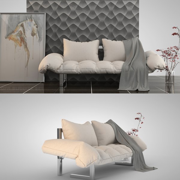 sofa set 3d model