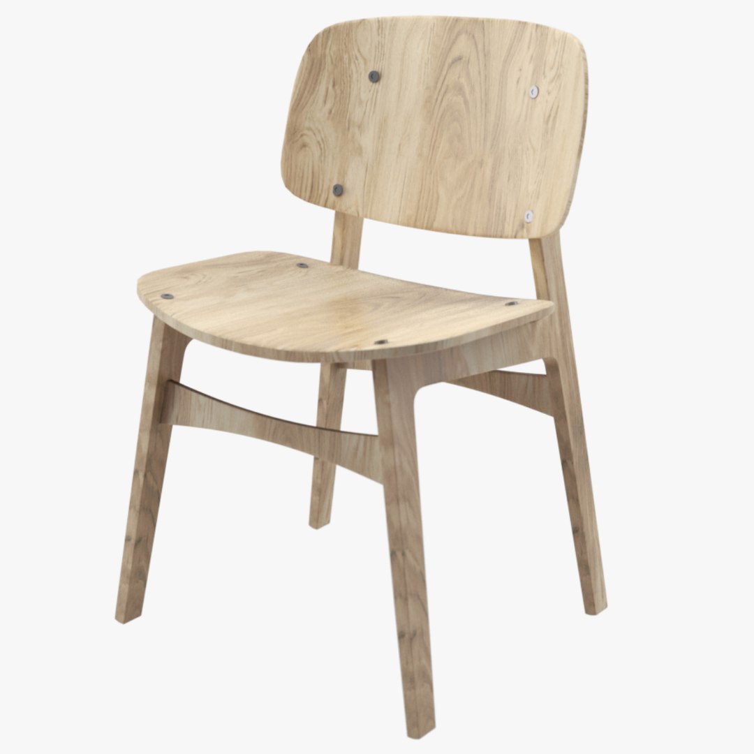 3D Wooden Dining Chair Model - TurboSquid 2085887