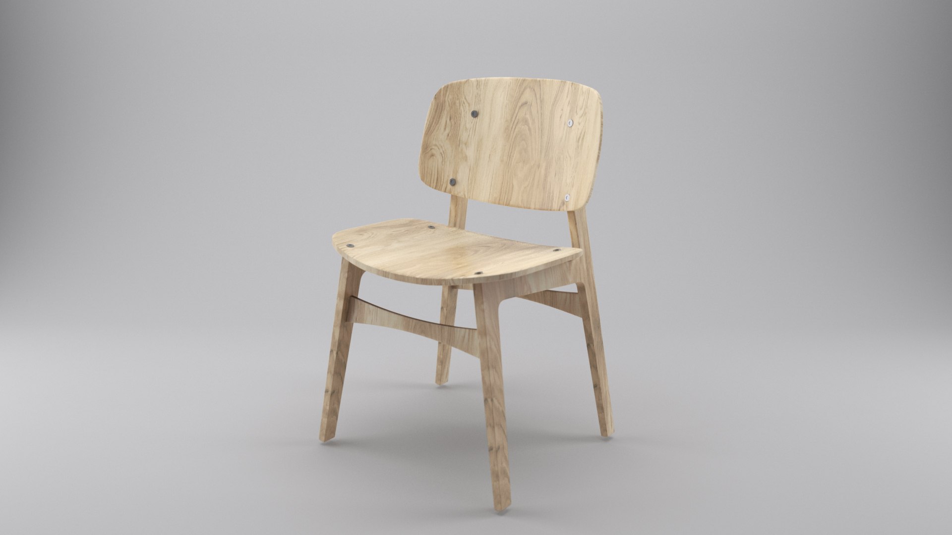 3D Wooden Dining Chair Model - TurboSquid 2085887