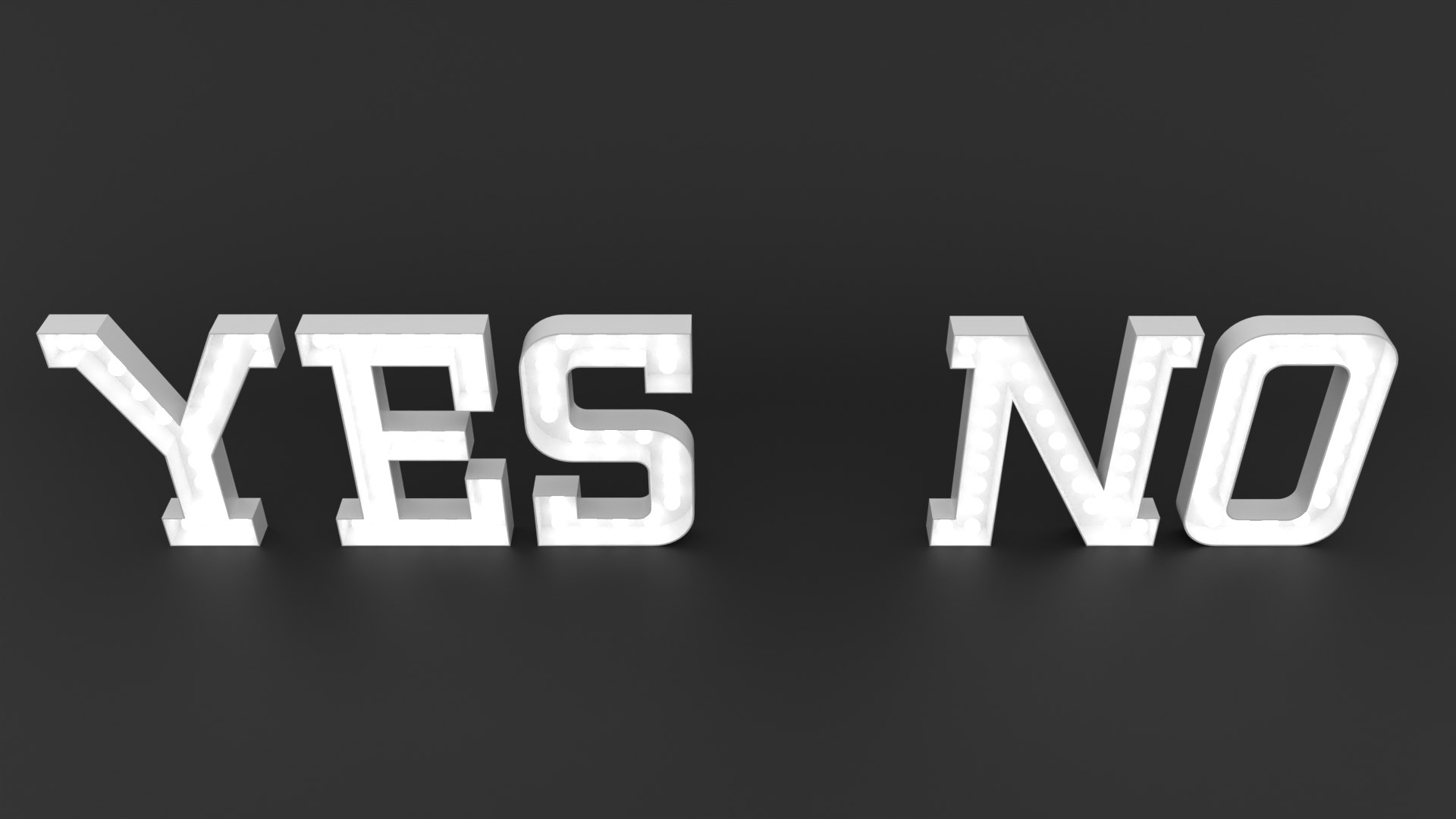 3D Model Yes No Lights - TurboSquid 2250220