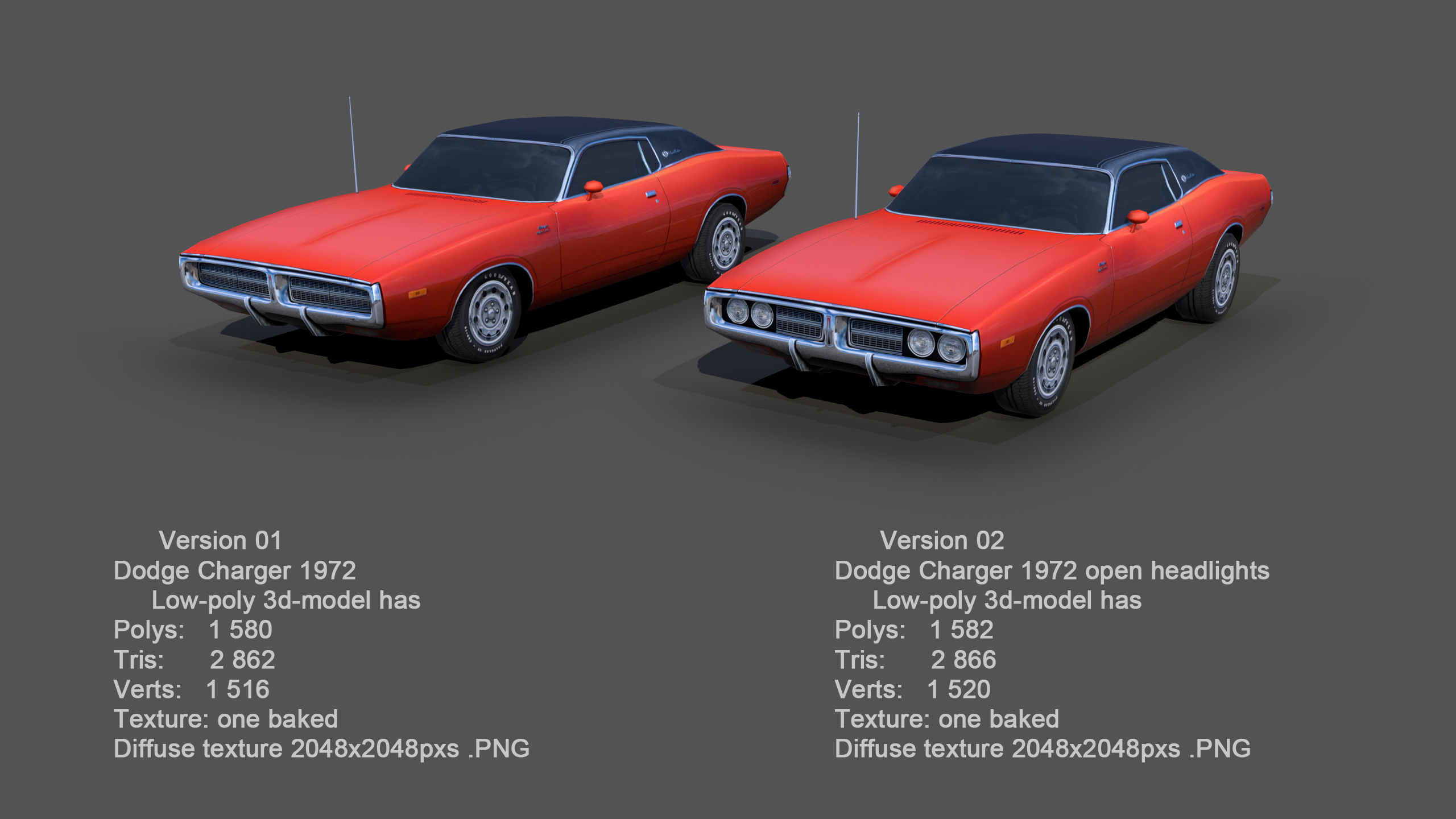 Dodge Charger 1972 3D model - TurboSquid 1725904