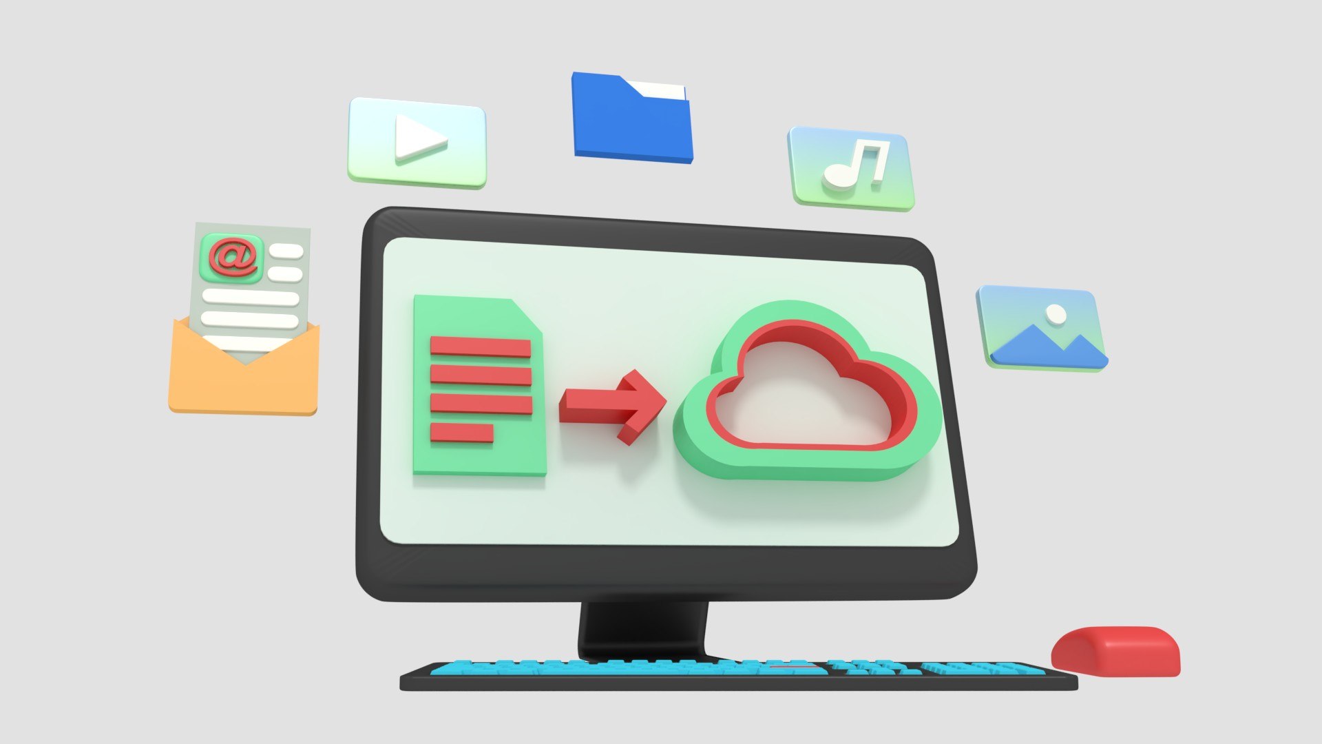Upload Files From Computer To Cloud Storage 3D Model - TurboSquid 1997550