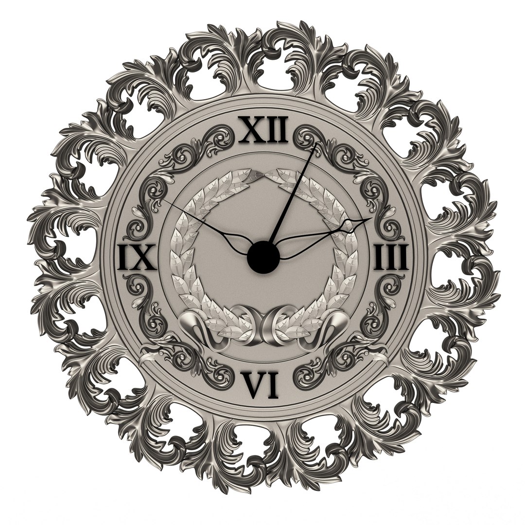 3D Classic Wall Clock 012 Chrome model - TurboSquid 2137722