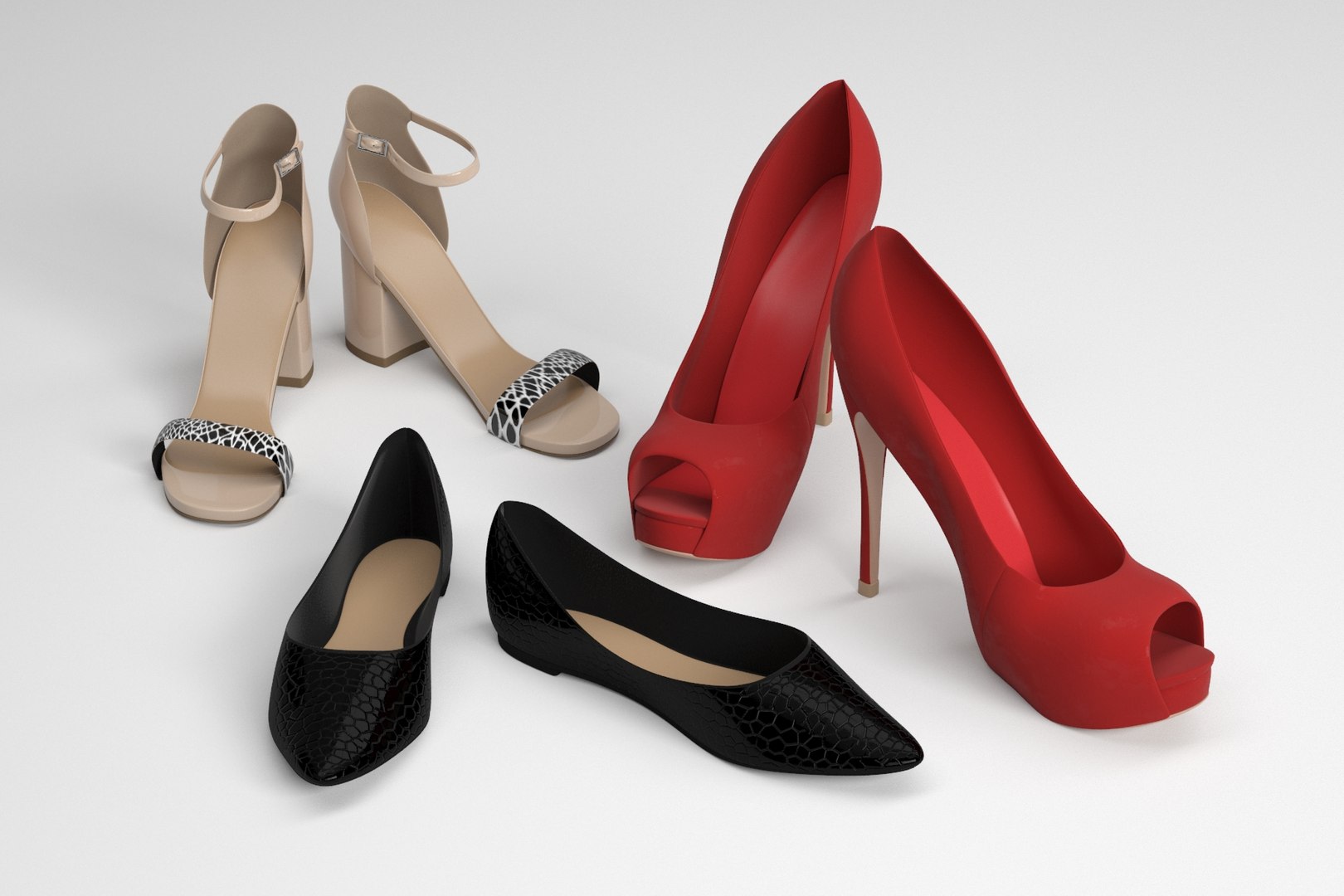 3d Model Women Shoes