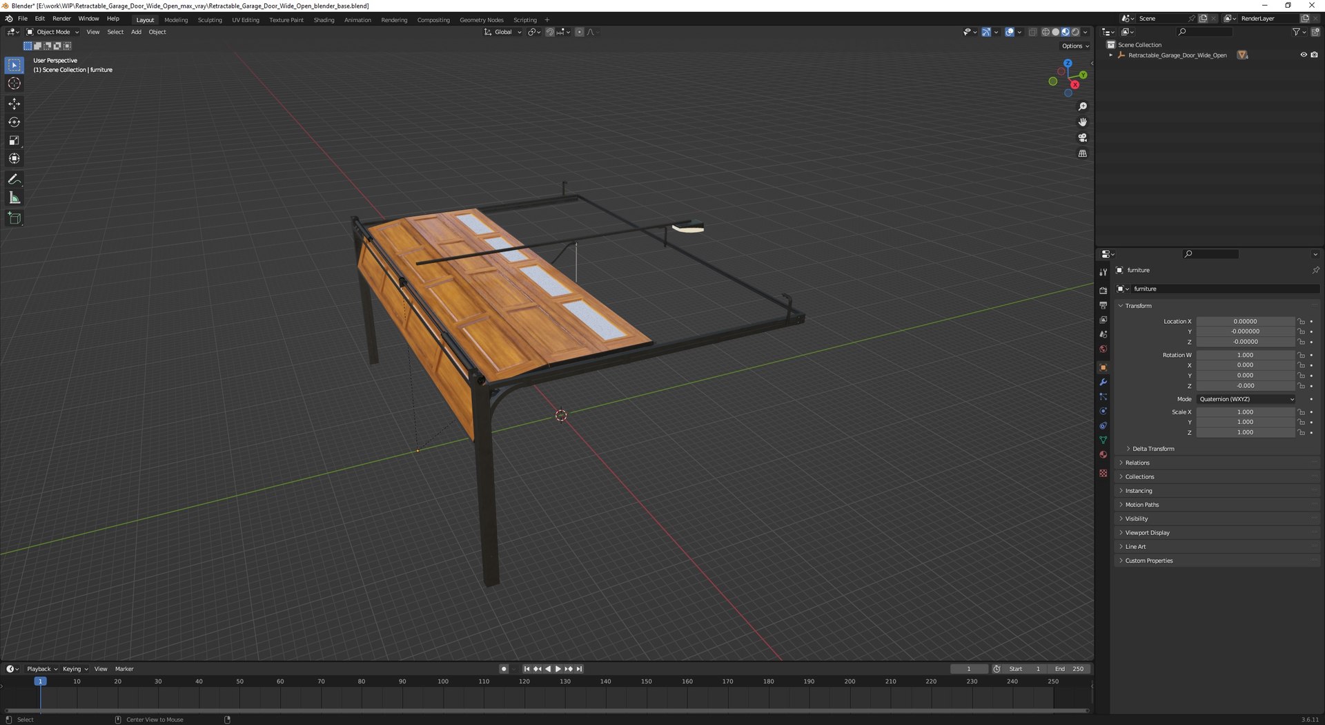Retractable Garage Door Wide Open 3D - TurboSquid 2326768