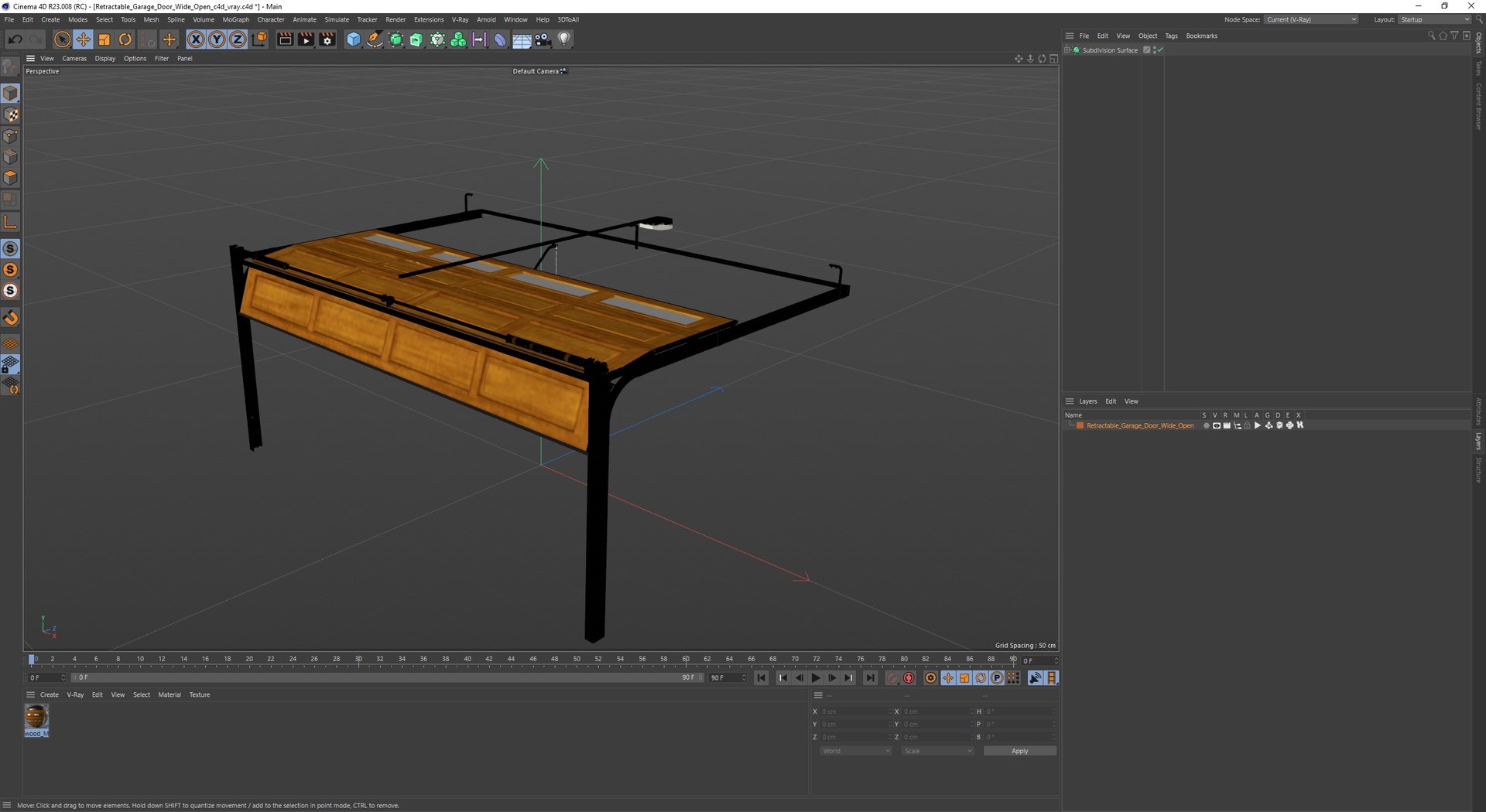 Retractable Garage Door Wide Open 3D - TurboSquid 2326768