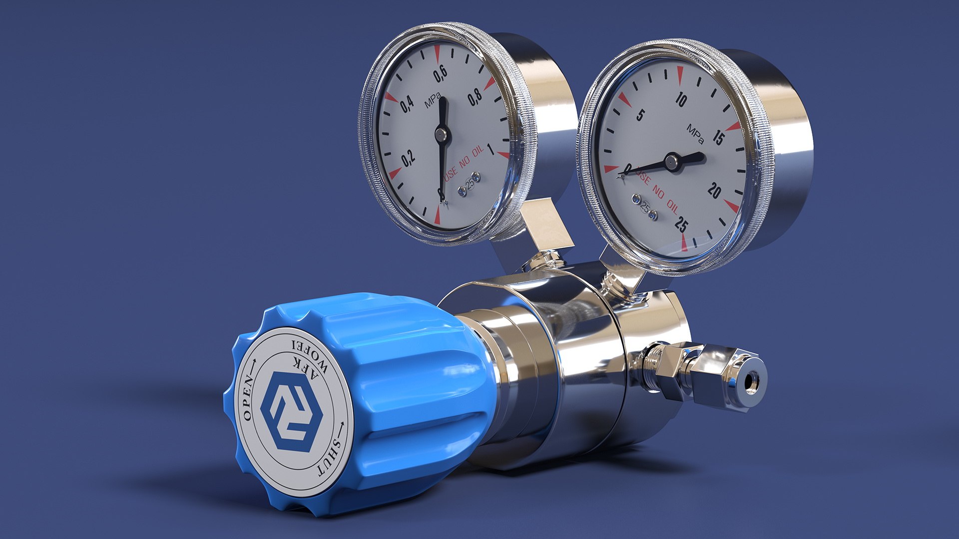 AFK Regulator High Pressure Gas Two Gauges 3D Model - TurboSquid 1956078